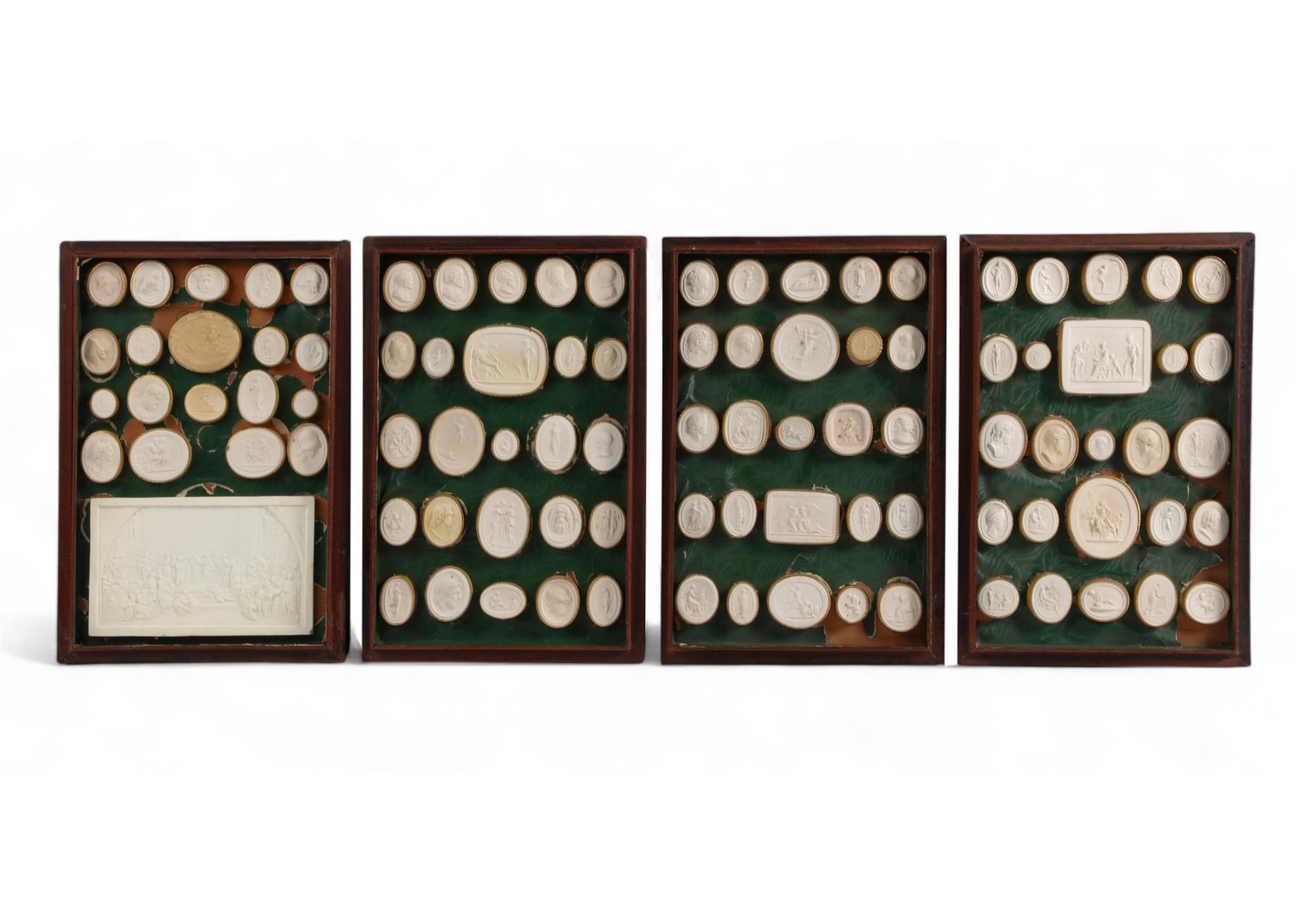 Lot - A collection of ninety five Italian carved plaster intaglios, G ...