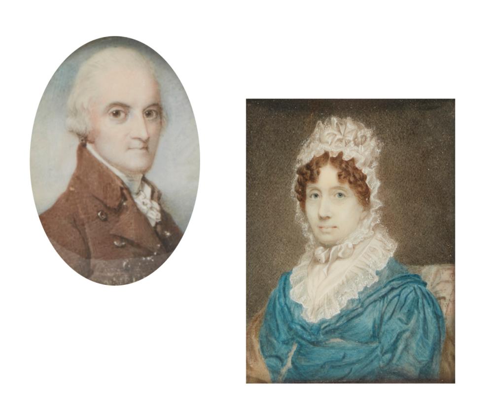 Lot - English School (18th century), Portrait of a man and portrait of ...