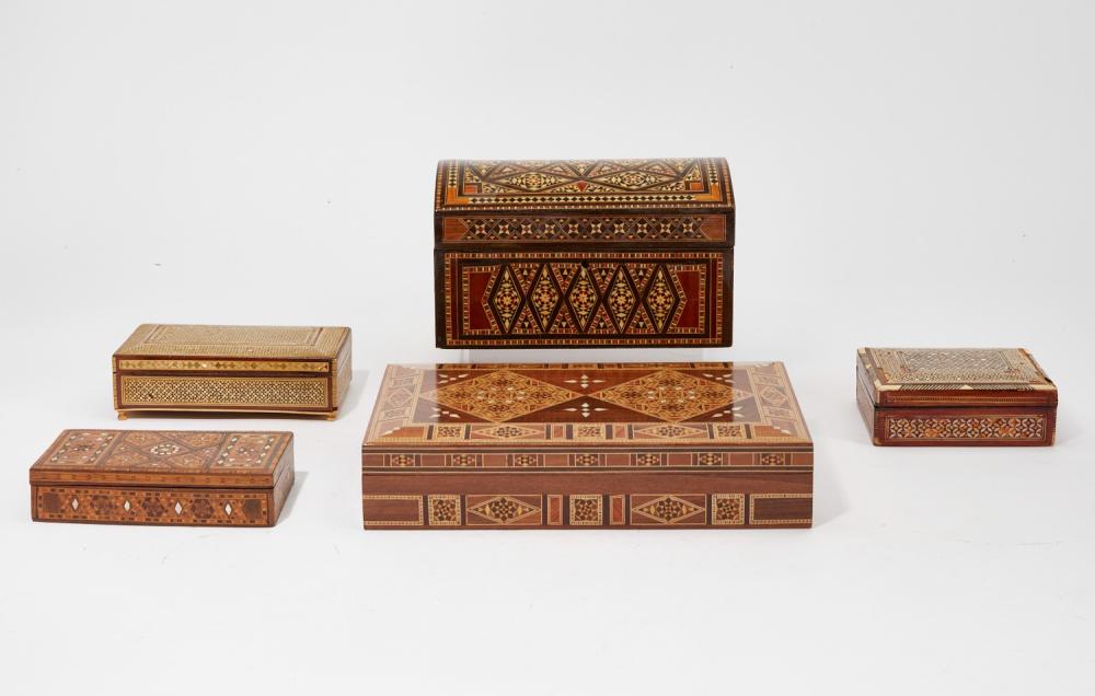 Lot - A Collection of Five Table boxes