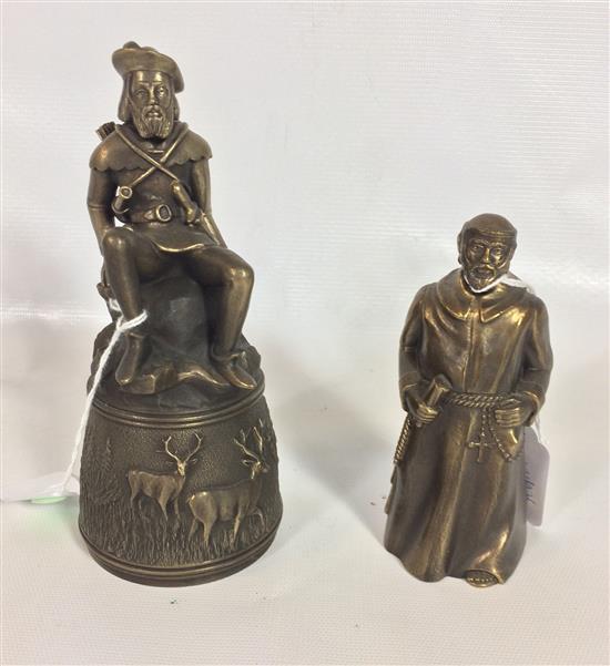 Lot - 2 BRONZE BALLANTYNE BELLS INCLUDING 1979 FRIAR TUCK AND 1981 ...