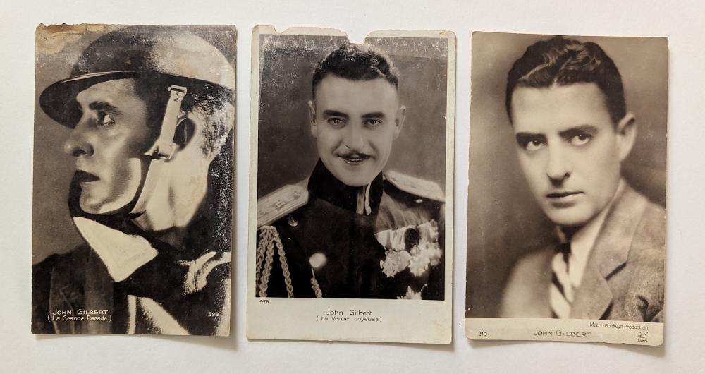 Lot - Vintage Set 3 Real Photograph Postcards of JOHN GILBERT