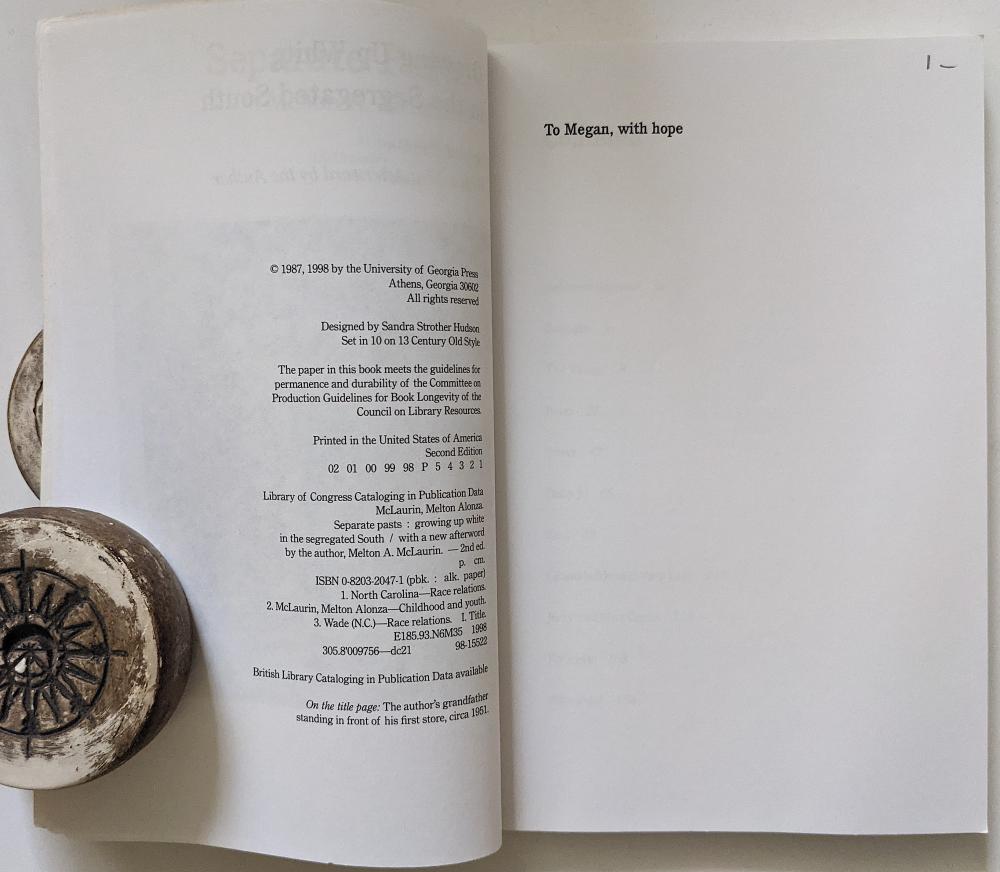 Lot - Vintage Book Segregation Separate Pasts, 1998