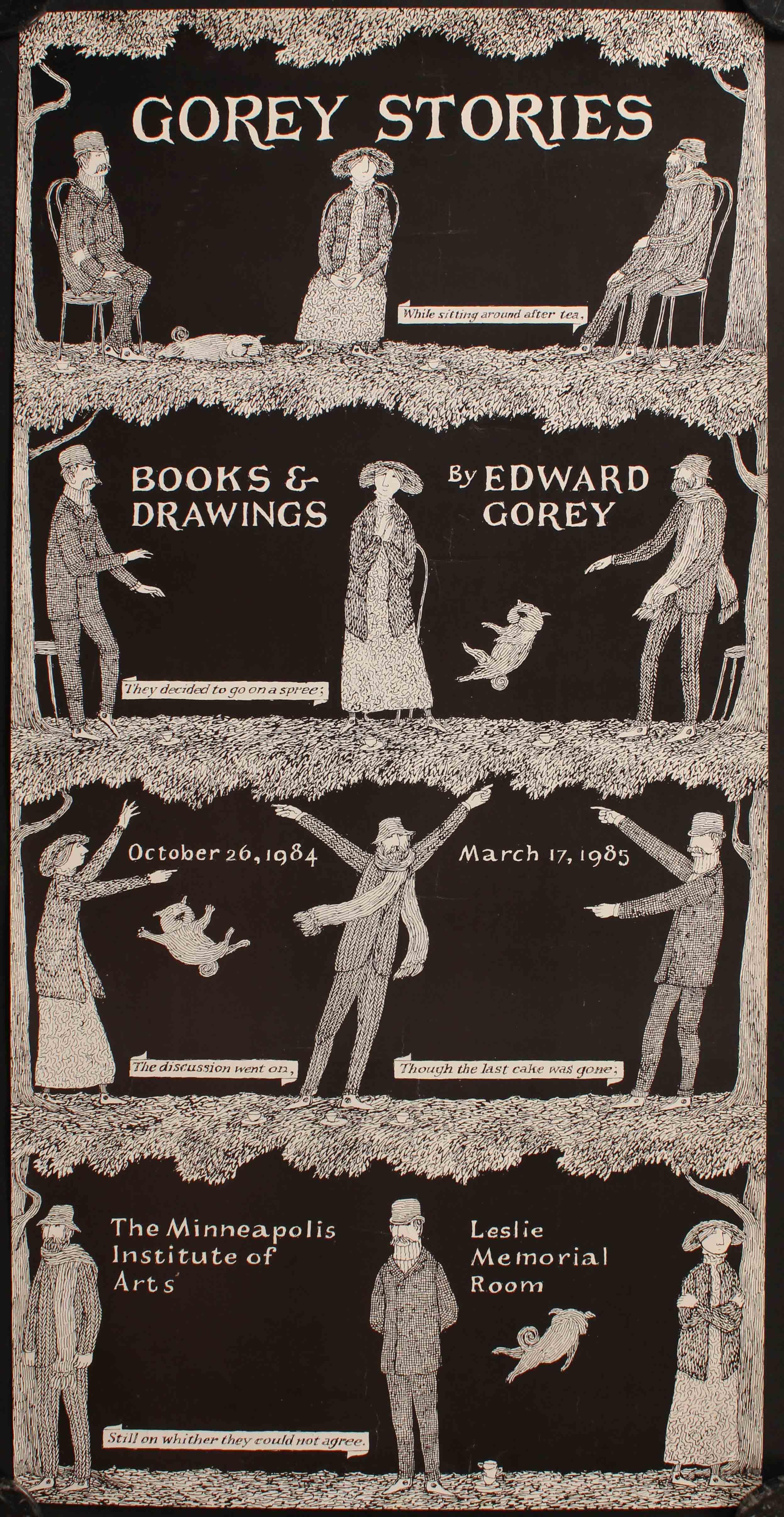 At Auction: EDWARD GOREY, 1984 MUSEUM POSTER, GOREY STORIES