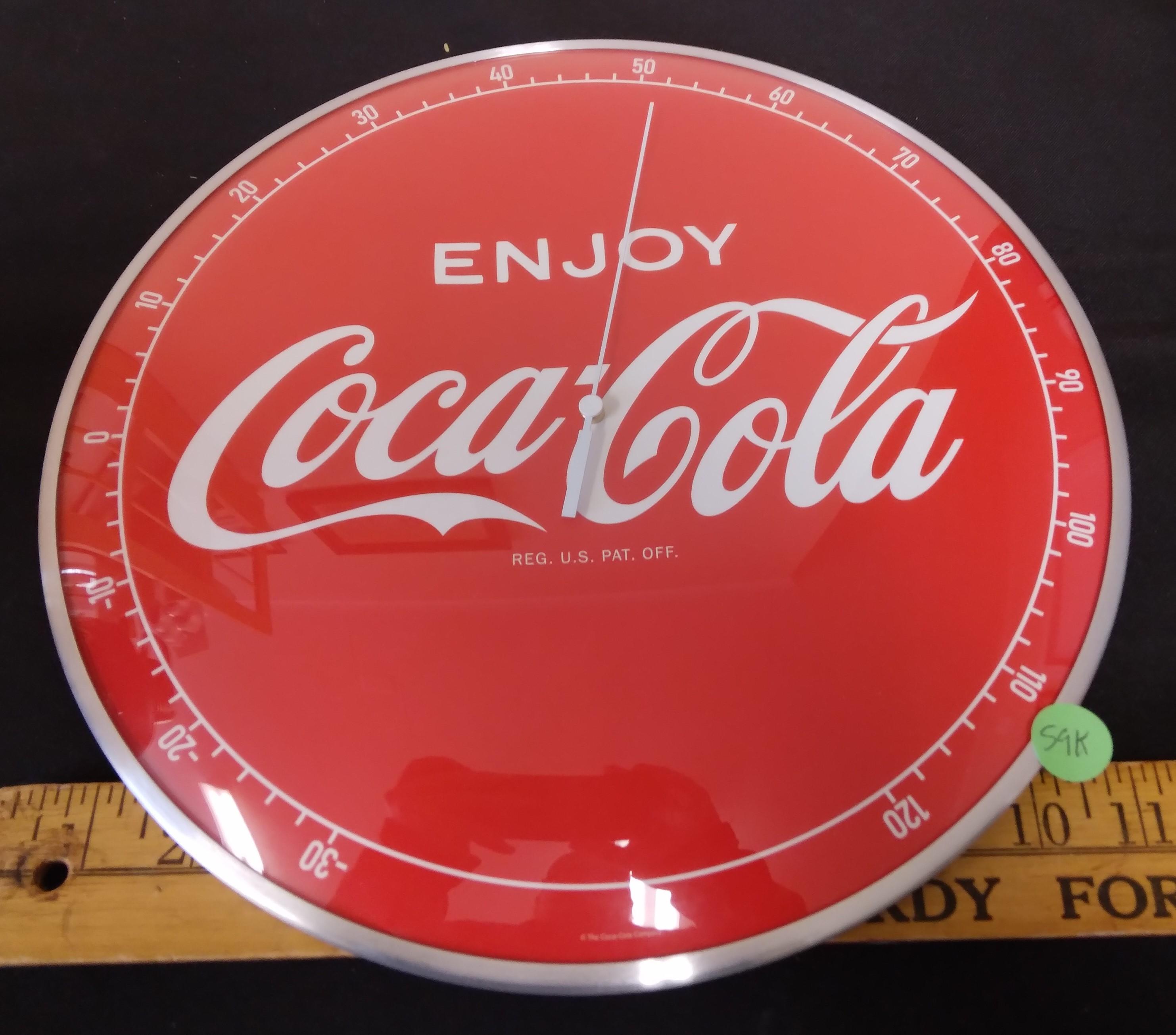Lot - Coca Cola Round Thermometer