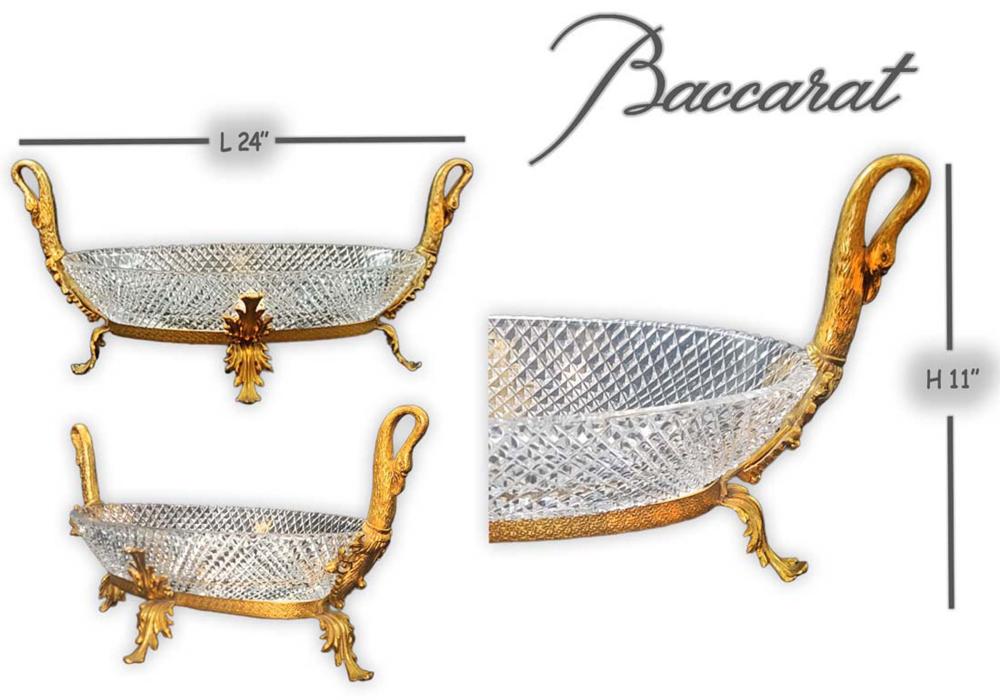 At Auction: LARGE 19TH C. FIGURAL CENTER PIECE BACCARAT CRYSTAL, BRONZE ...