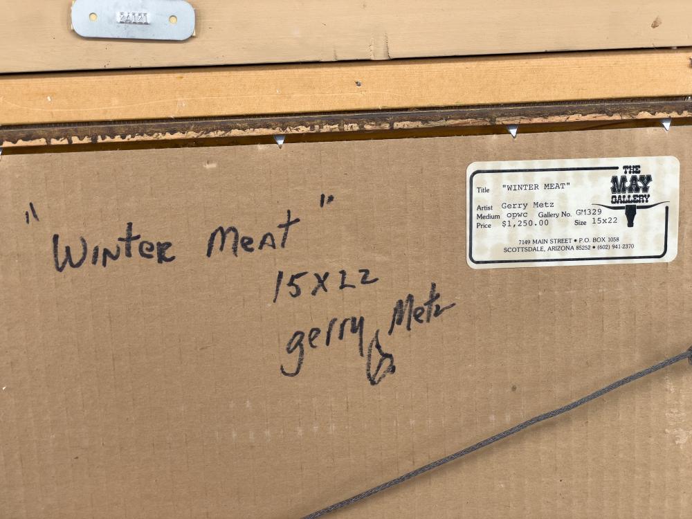 Lot - GERRY METZ "WINTER MEAT" OIL ON BOARD