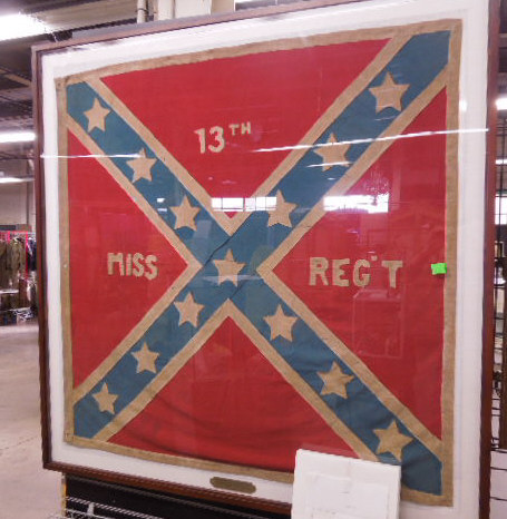 Lot - Framed 13th Mississippi Regiment Battle Flag