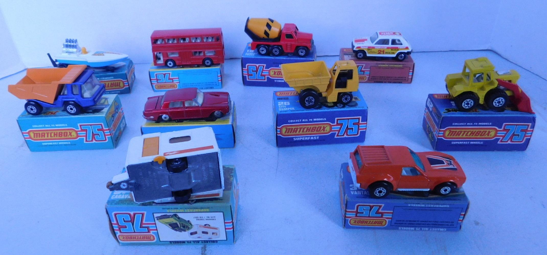 Lot - 10 1970's Matchbox Superfast with boxes