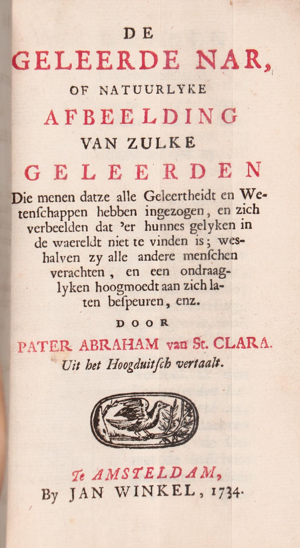 At Auction: [Popular literature]. Abraham à St. Clara (= J.U. Megerle ...