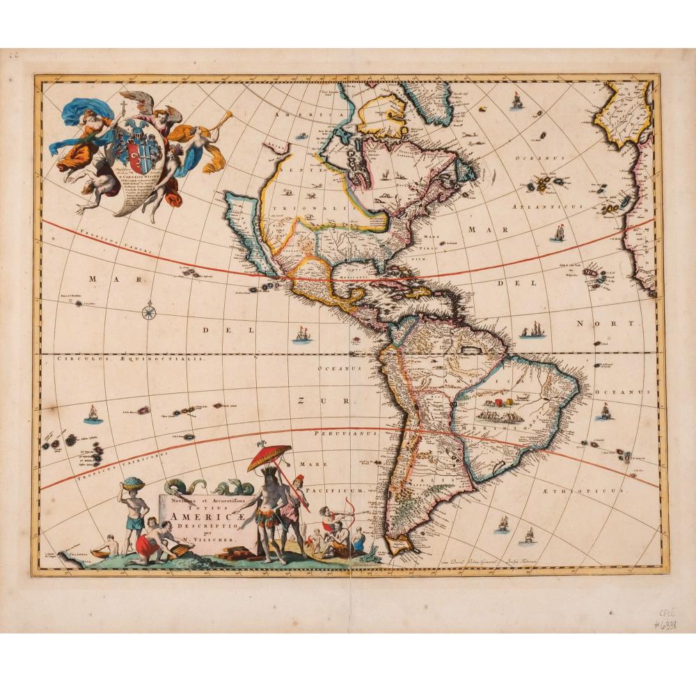 At Auction: C. 1677 MAP of the AMERICAS | Visscher