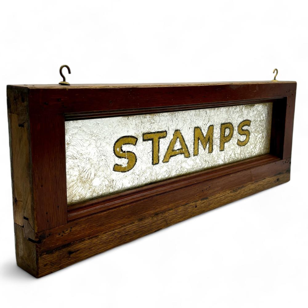 Lot - Antique Stamps Advertising Sign