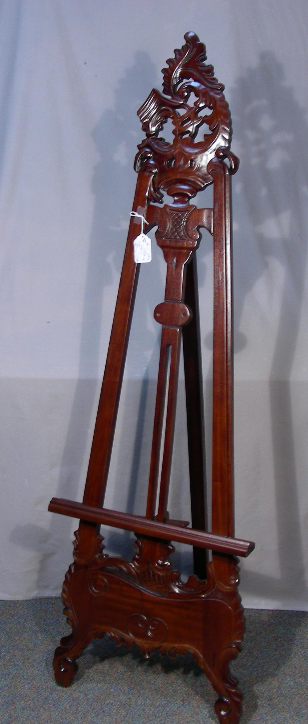 Sold at Auction: HAND CARVED MAHOGANY EASEL