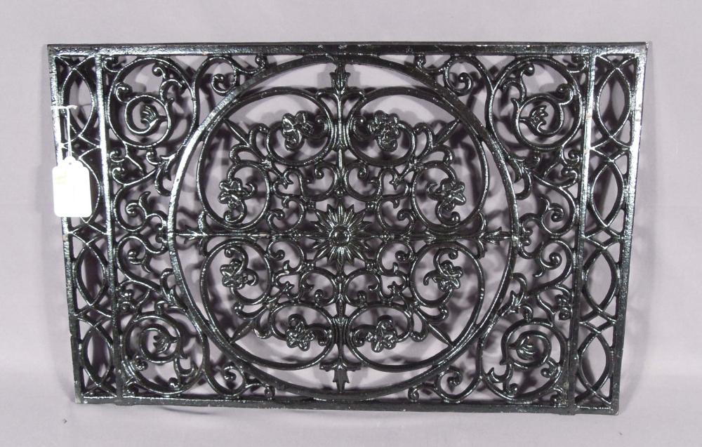 At Auction: HEAVY VINTAGE CAST IRON DOOR MAT