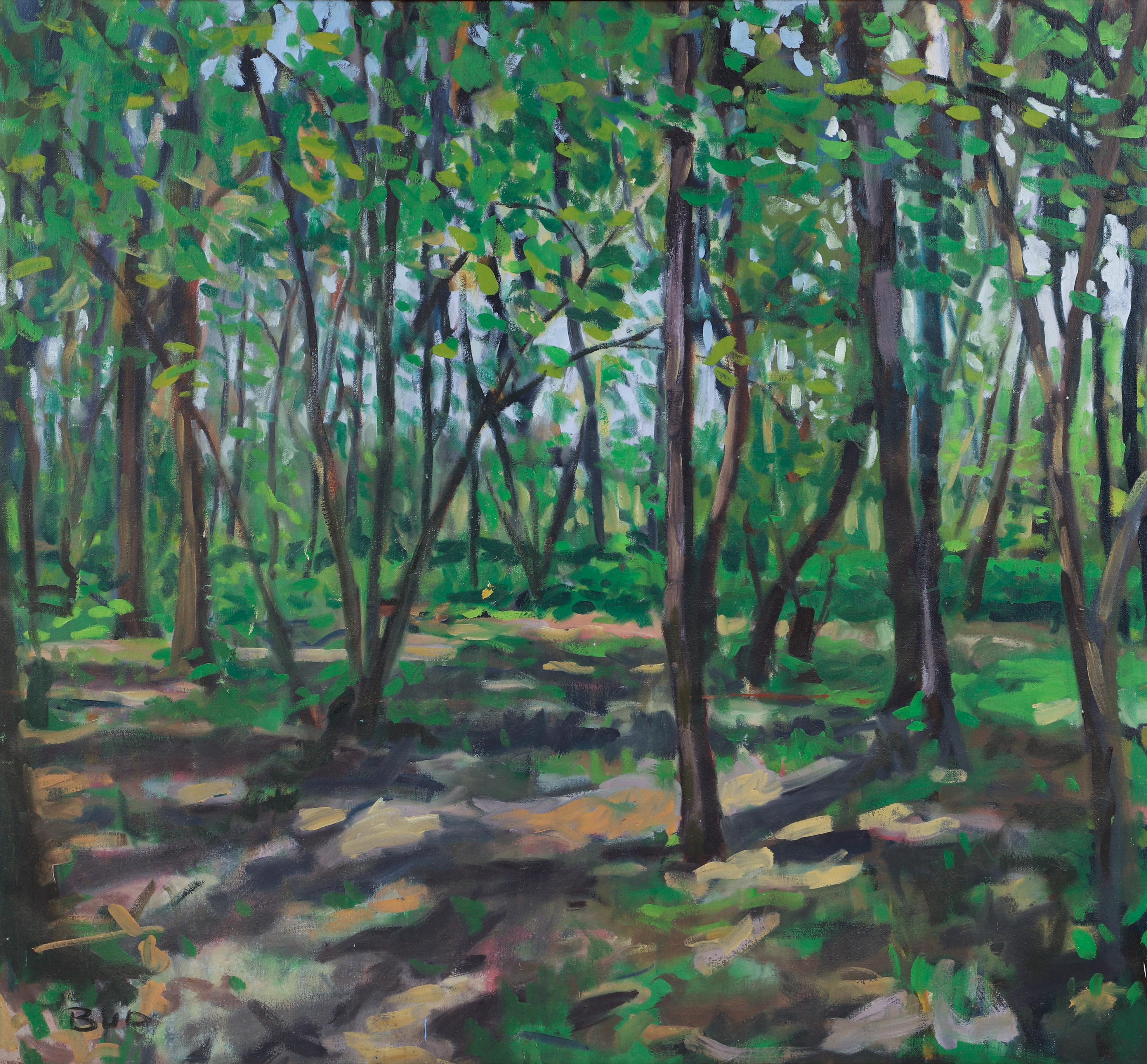 At Auction: Bud Gibbons, Bud Gibbons Summer Landscape Oil on Canvas