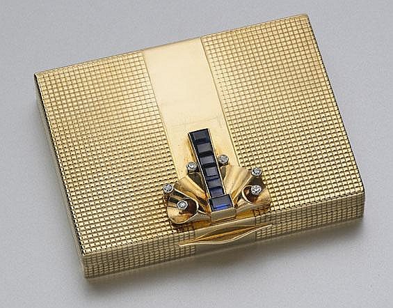 Sold Price: Cartier 14K gold, diamond and sapphire compact - April 3 ...