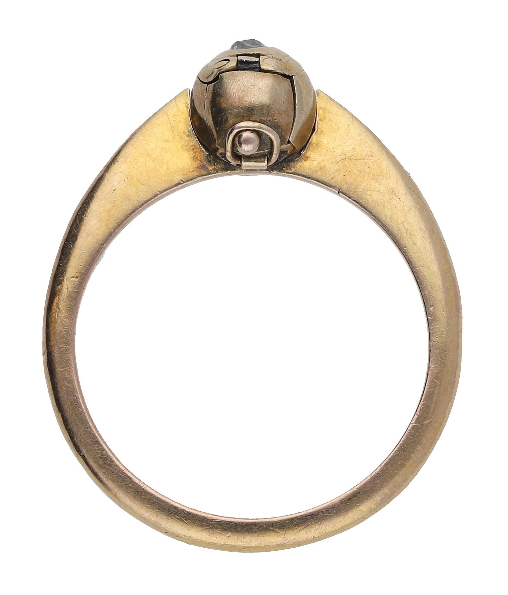 Sold Price: A Masonic ring, the rub-over mount with an old-cut diamond ...