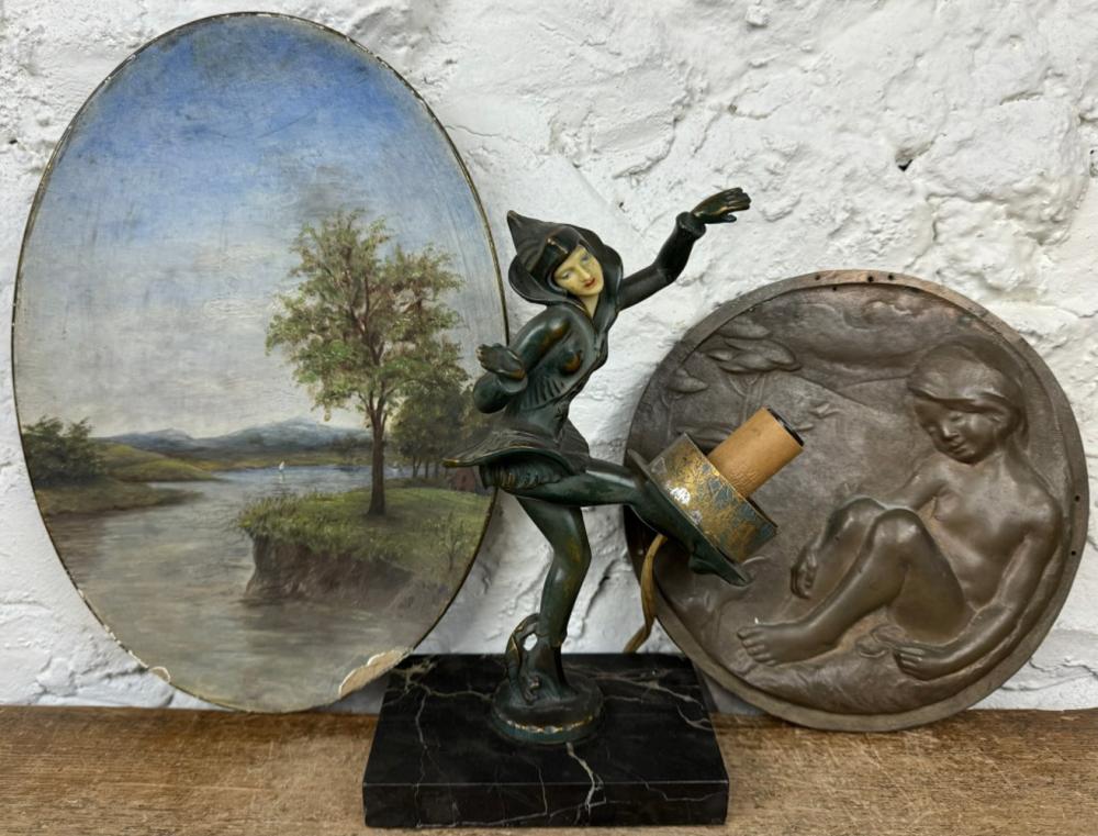 At Auction: Plaques and Boudoir Lamp