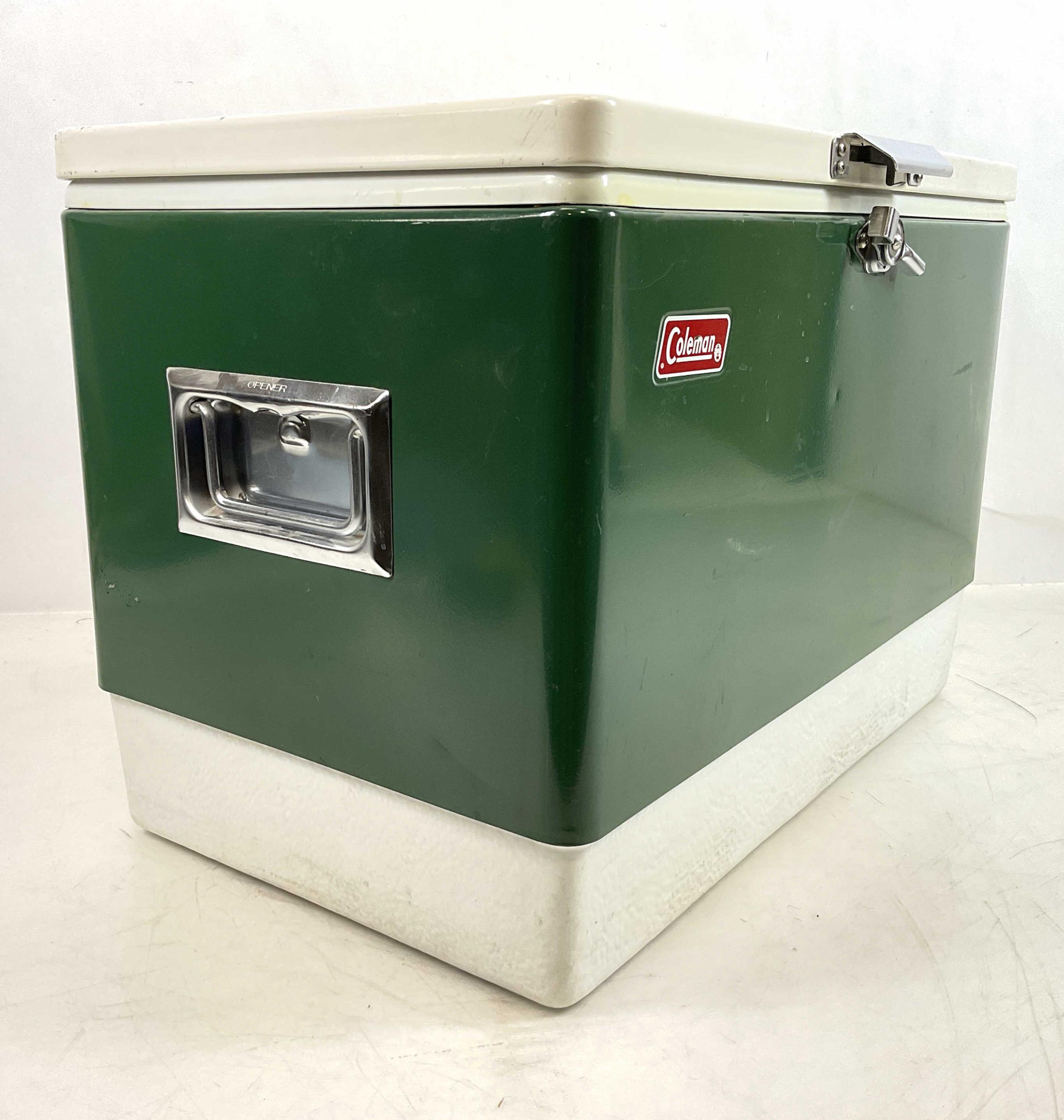 Lot - Mid Century Modern Coleman Cooler w/ Tray