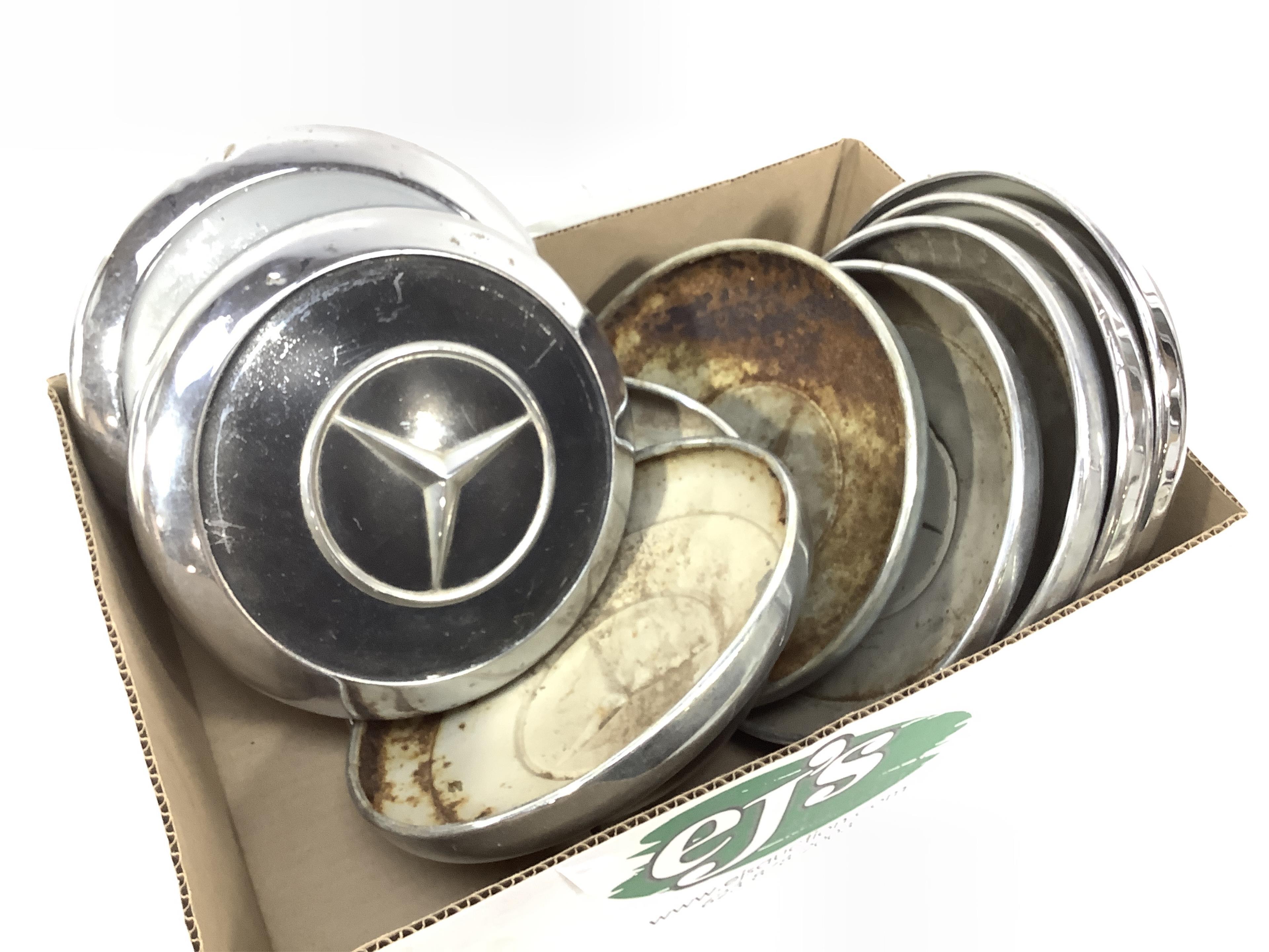 Lot - (9) Vintage Mercedes-Benz Hubcaps/ Wheel Covers