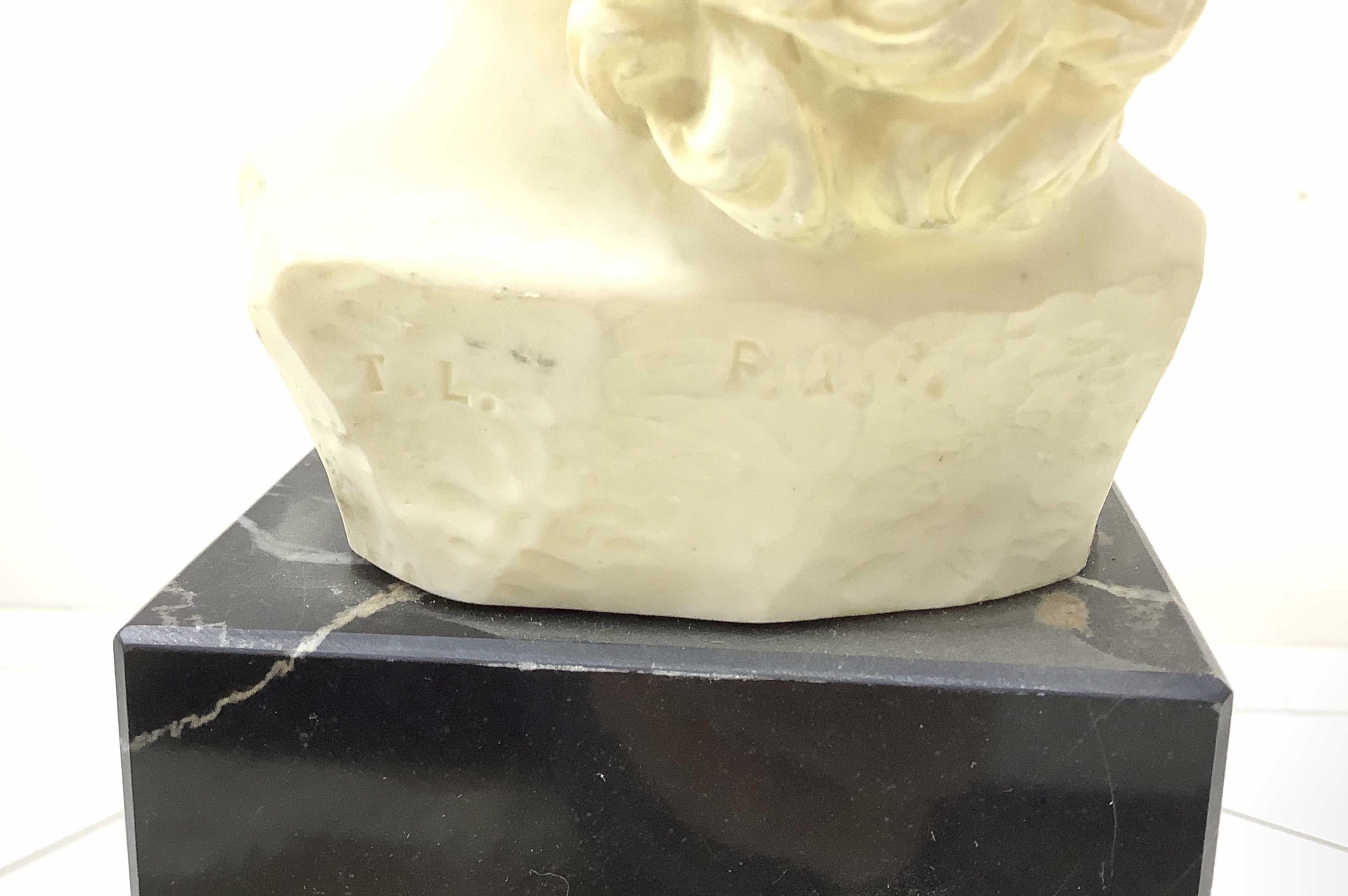 Lot - Michelangelo’s David Carved Alabaster On Marble