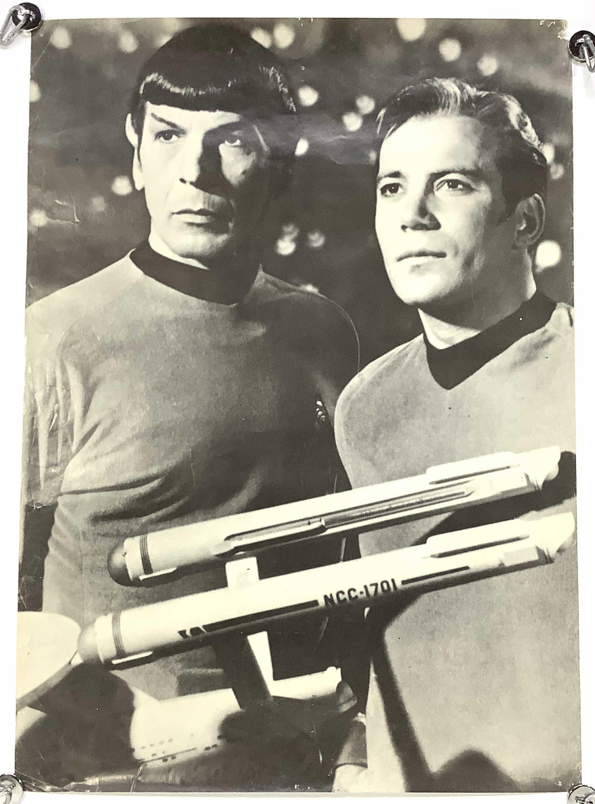 Lot - Star Trek Kirk & Spock w/ Model Enterprise Poster