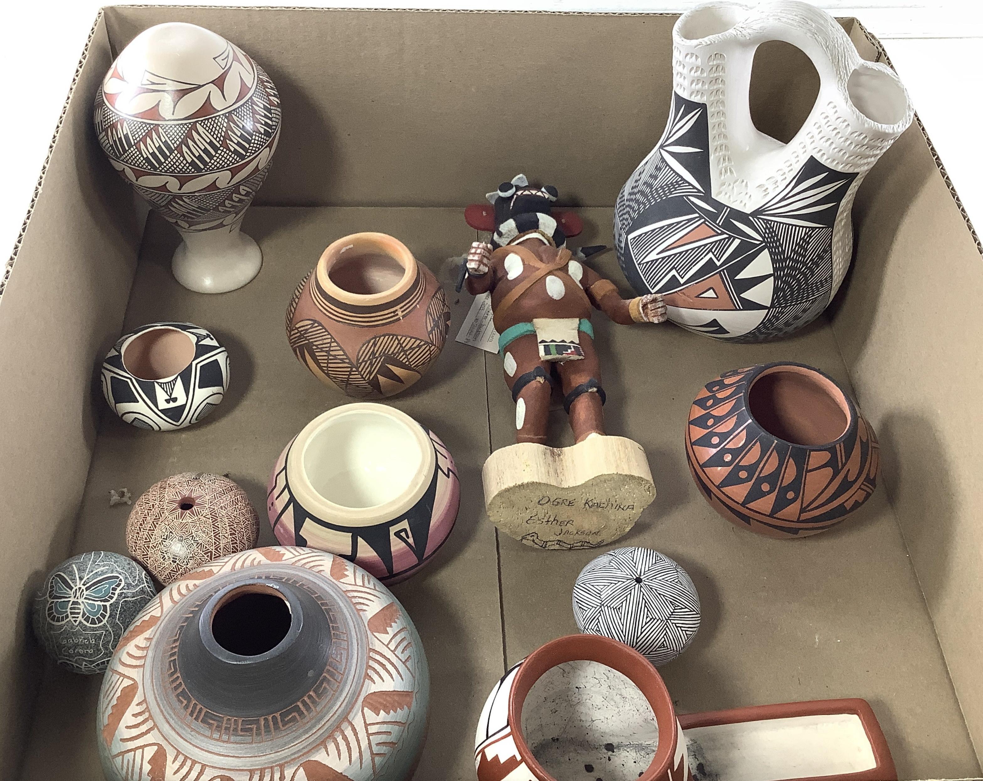 Lot - Hopi, Acoma & Native American Pottery & Kachina