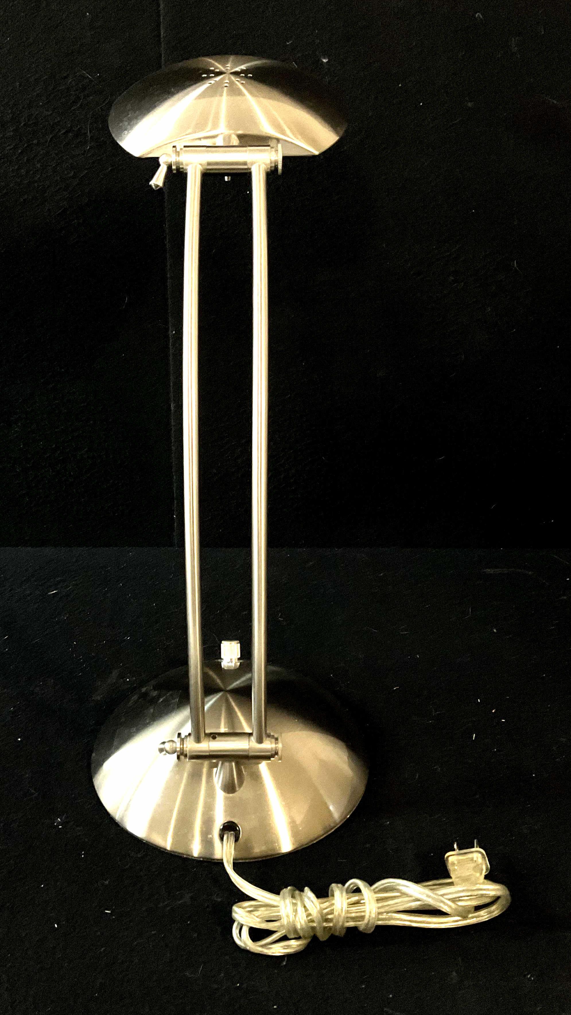 Lot - Modern Brushed Chrome Table Lamp