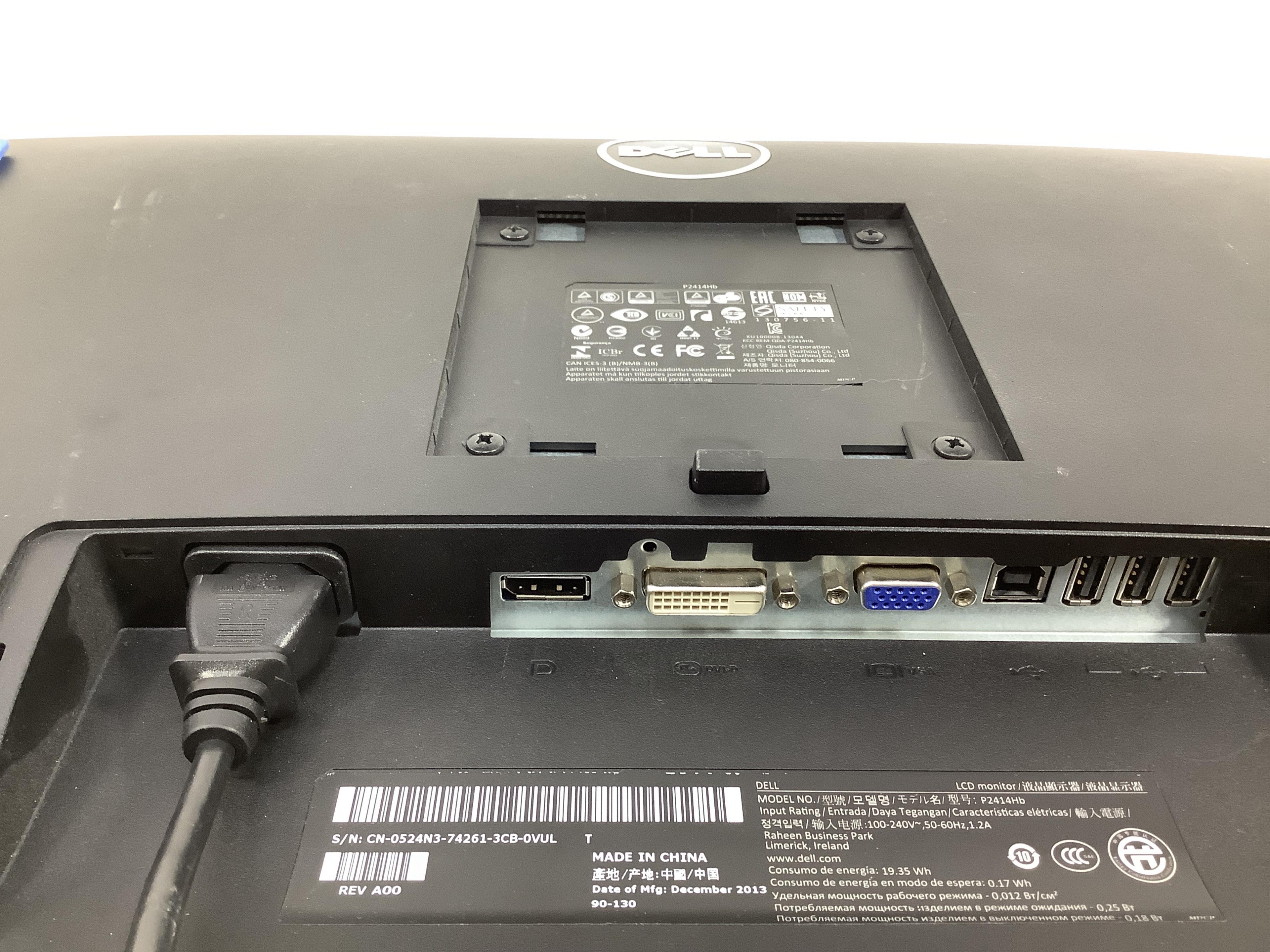 Lot - (2) Dell P2414HB 24in LCD Monitors