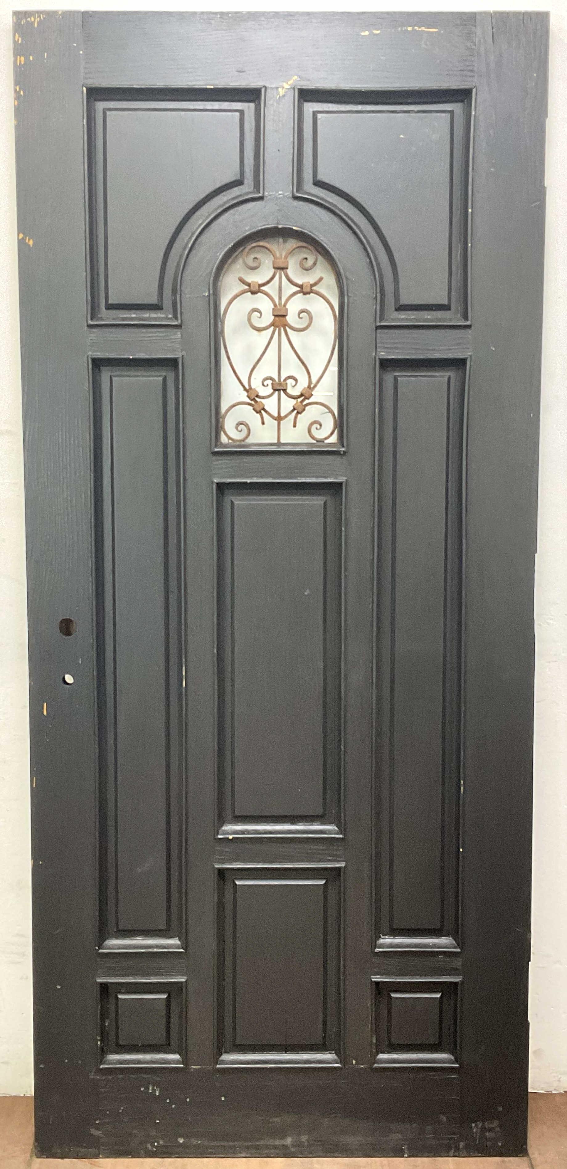 Lot - Vintage Raised Panel Front Door W/ Window