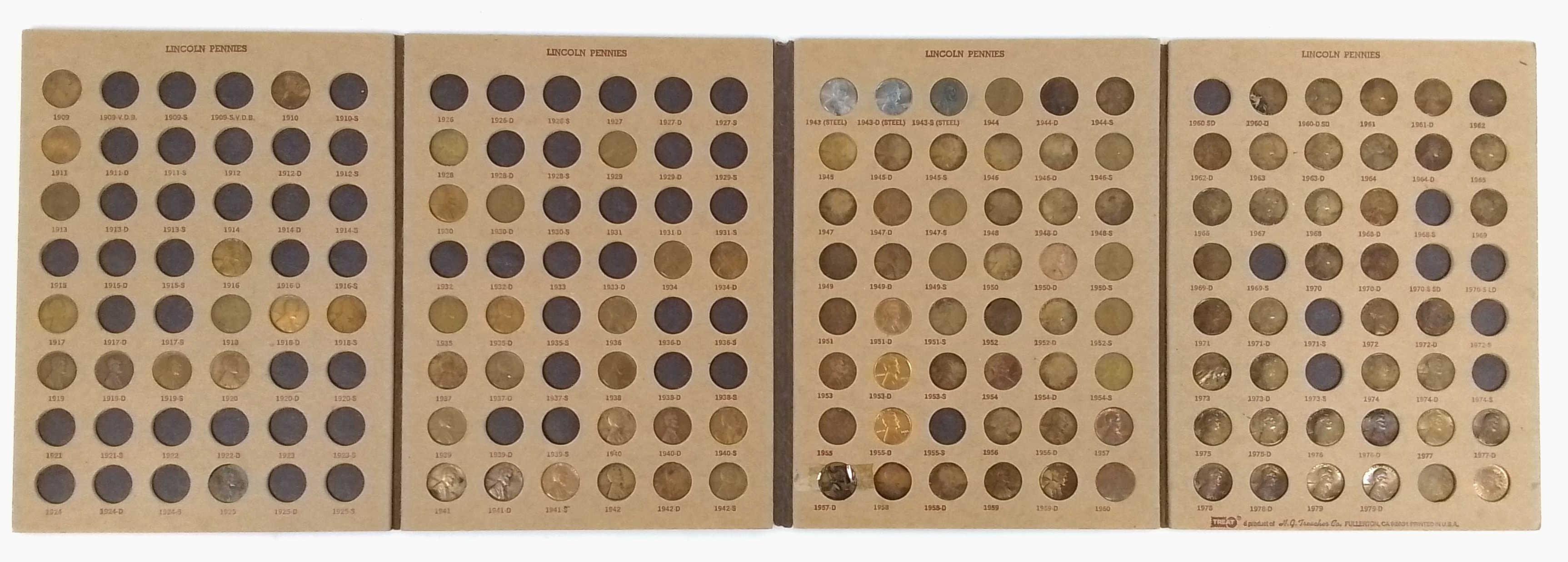 Lot - Assorted U.S. Penny Coins & Coin Albums