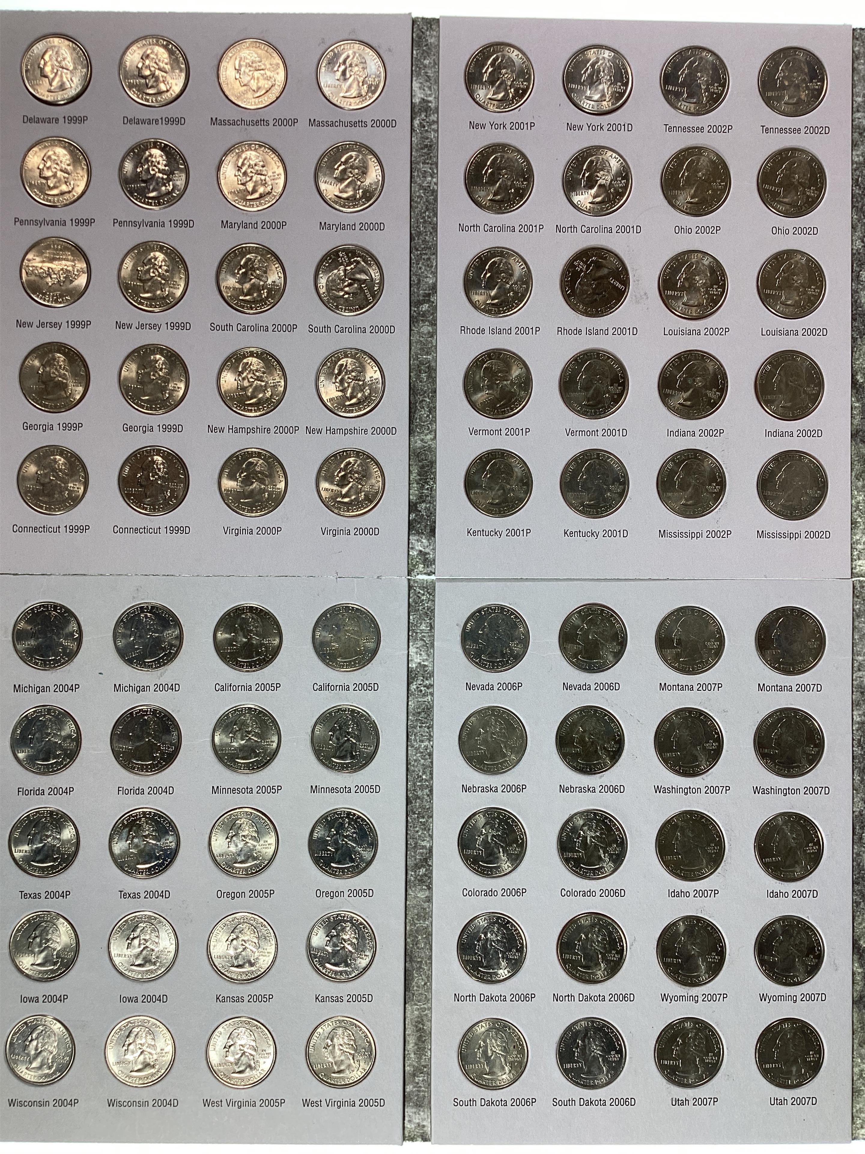 Lot - (2) Washington State Quarters 1999-2008