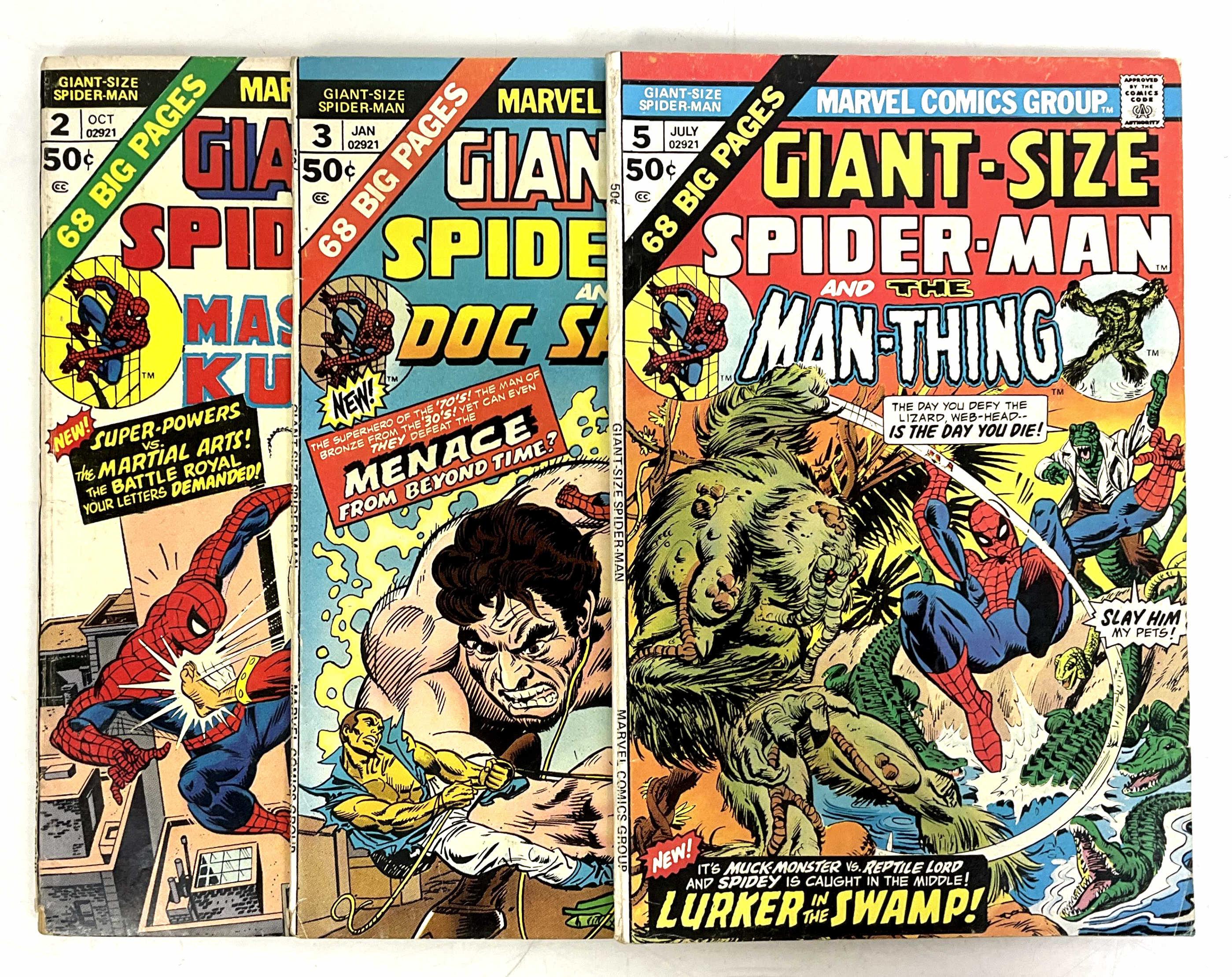 Lot - (3) Marvel Comics Giant Size Spider-Man #2, 3, 5
