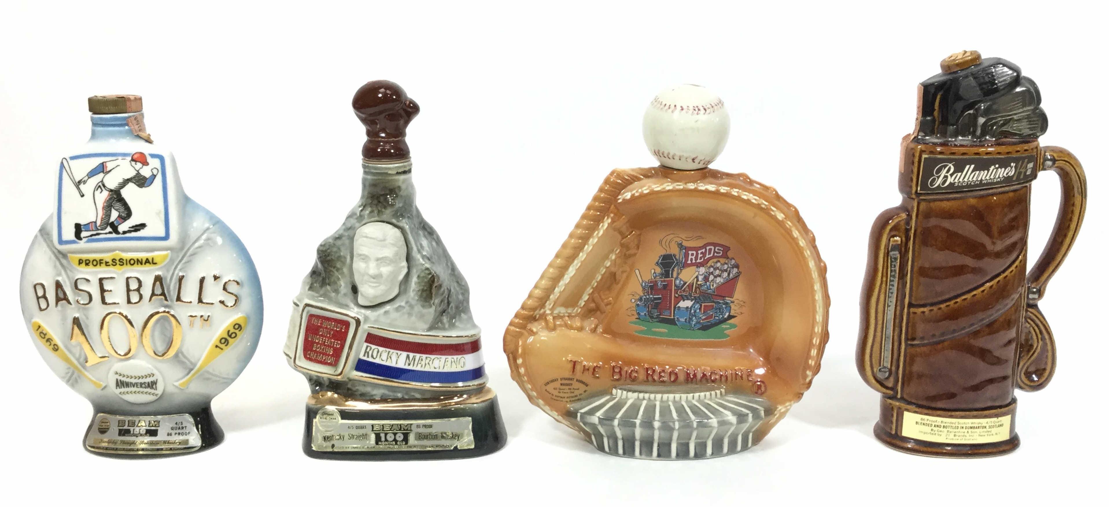 Lot - (4) Vintage Commemorative Whiskey Decanters