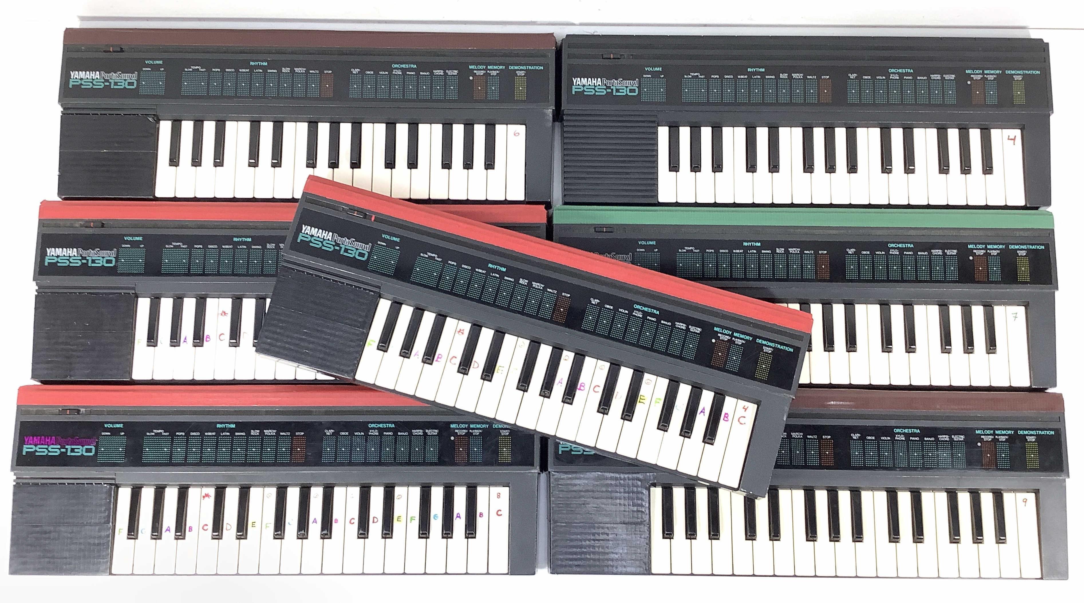 Lot - (7) Yamaha PSS-130 Music Keyboards