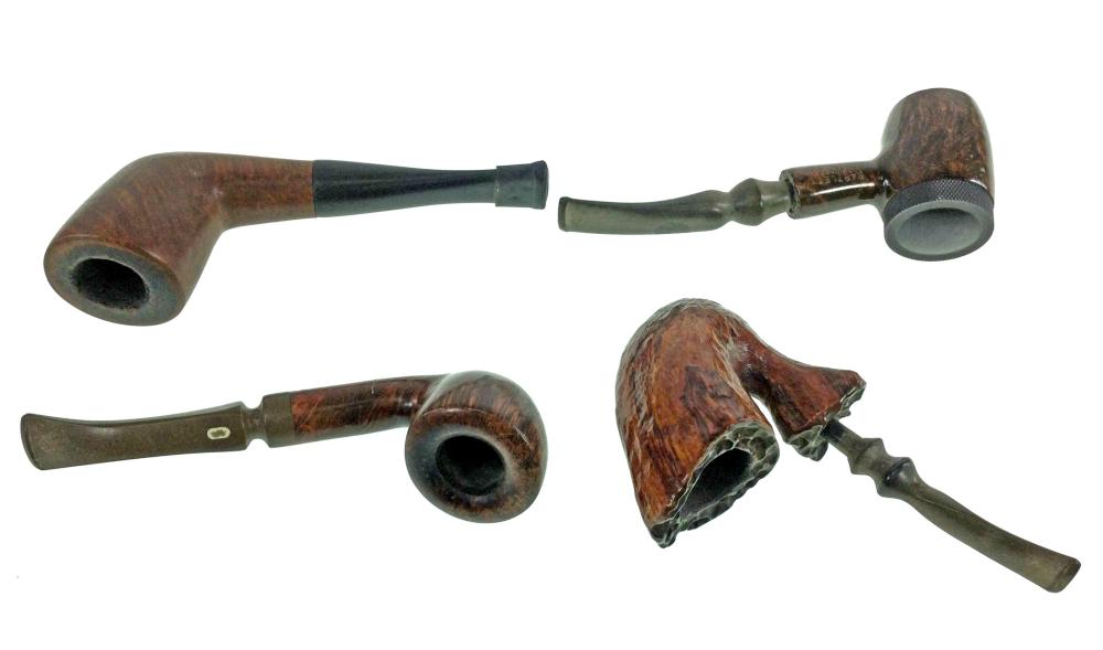 Lot - (4pc) Vintage Wooden Tobacco Pipes