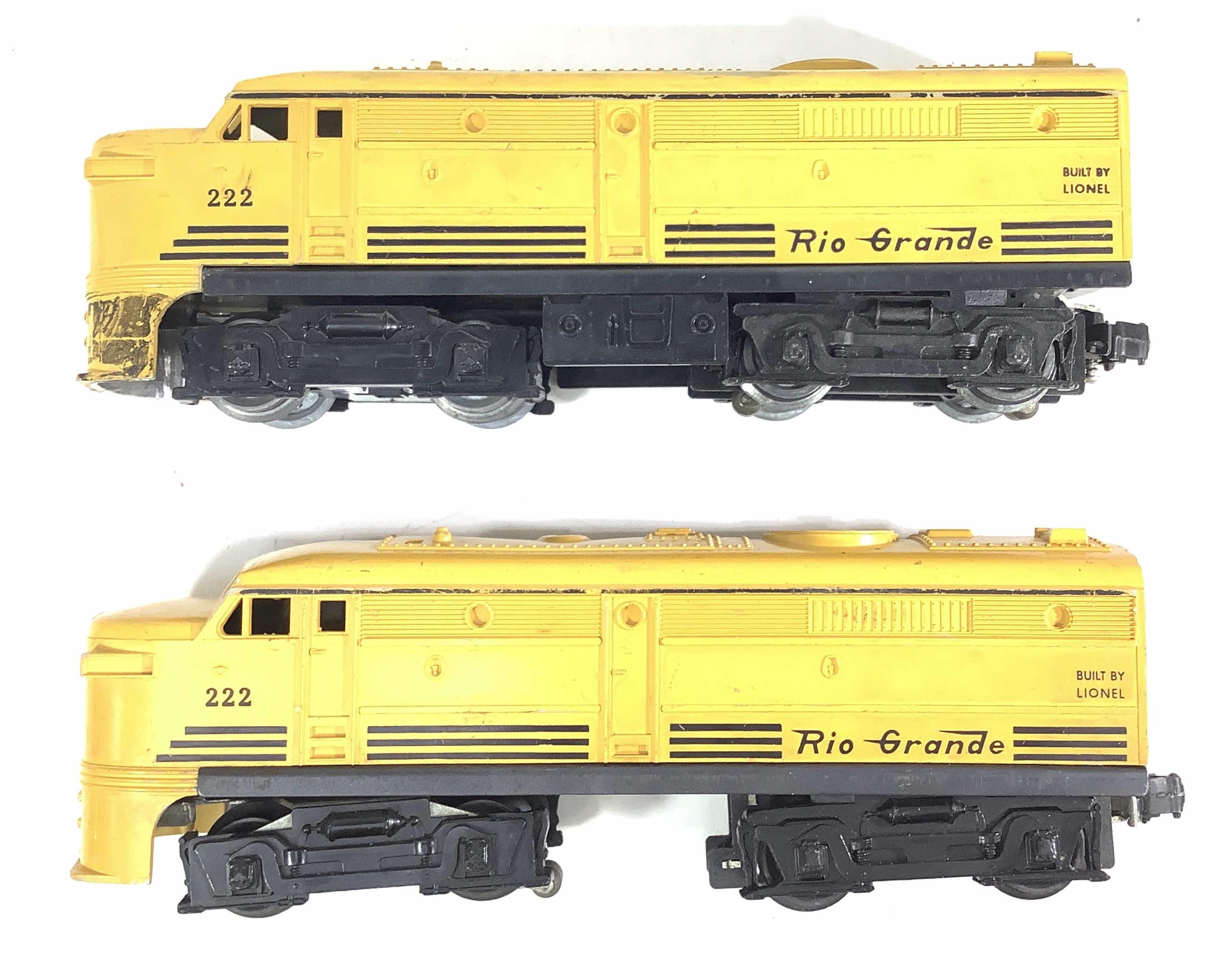 Lot - (2) Lionel 0 Powered Rio Grande Diesel Engines
