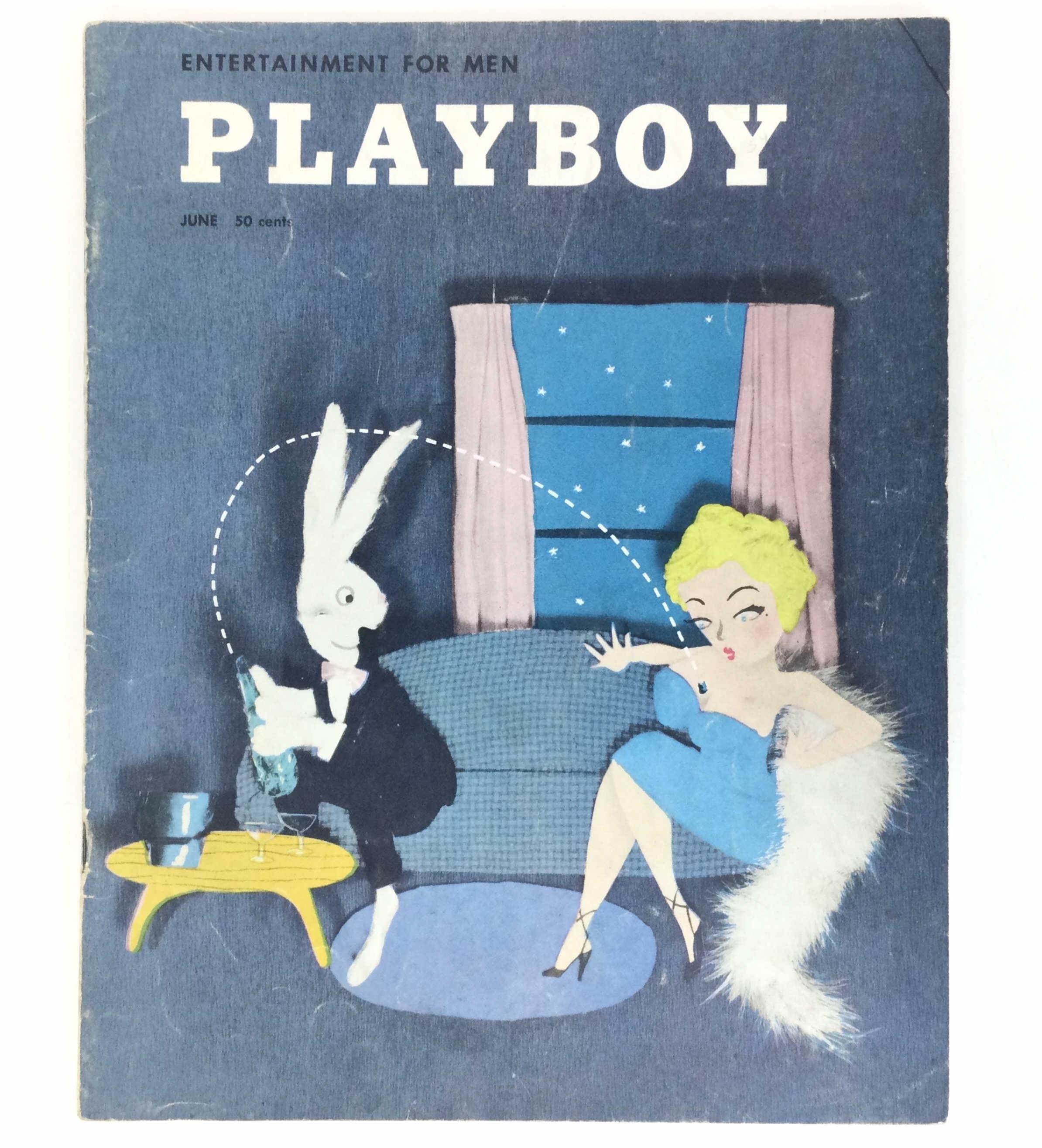 Lot - Original June 1954 50¢ Playboy Magazine