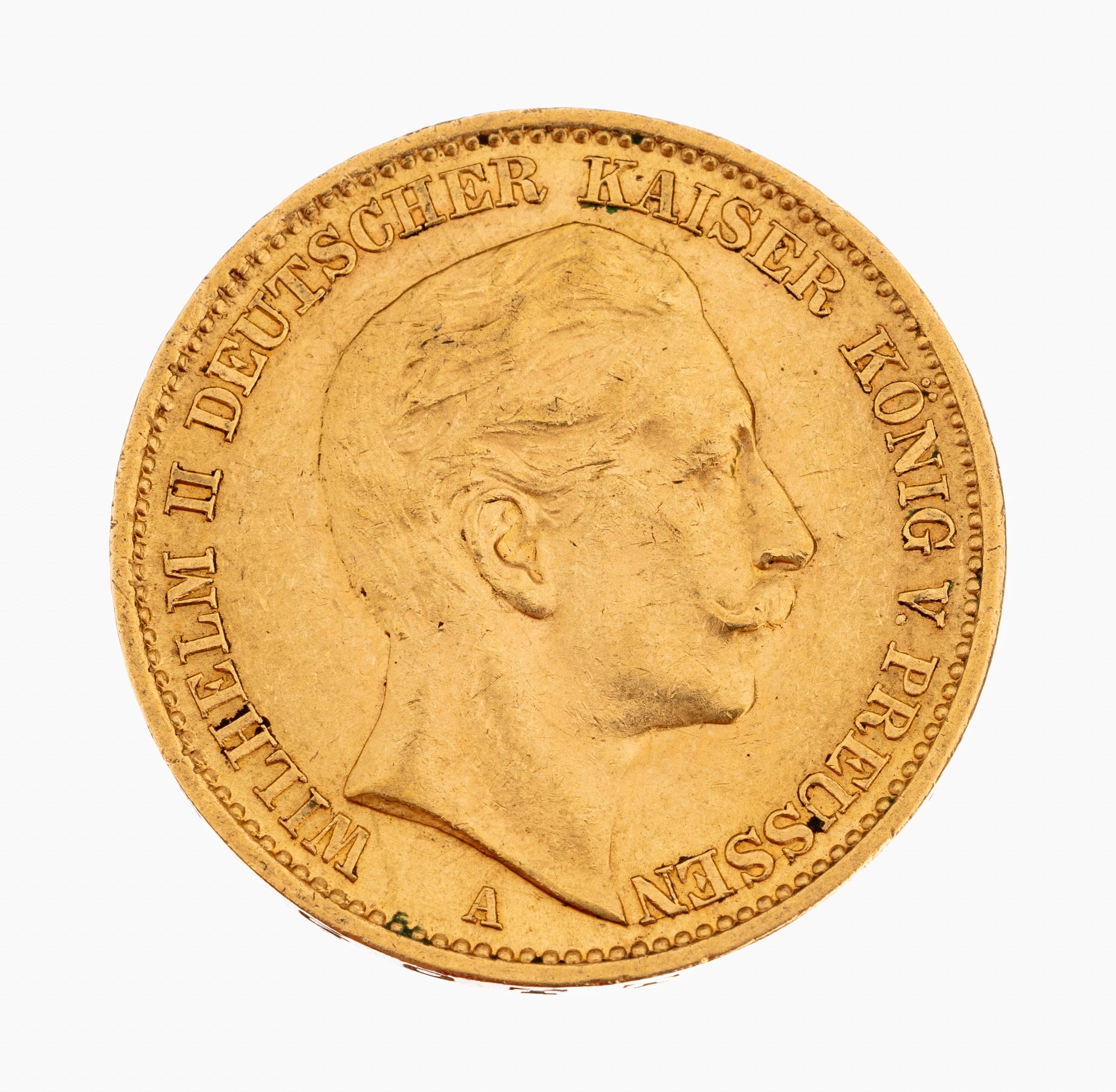At Auction: Gold coin 20 Mark, German Reich 1910