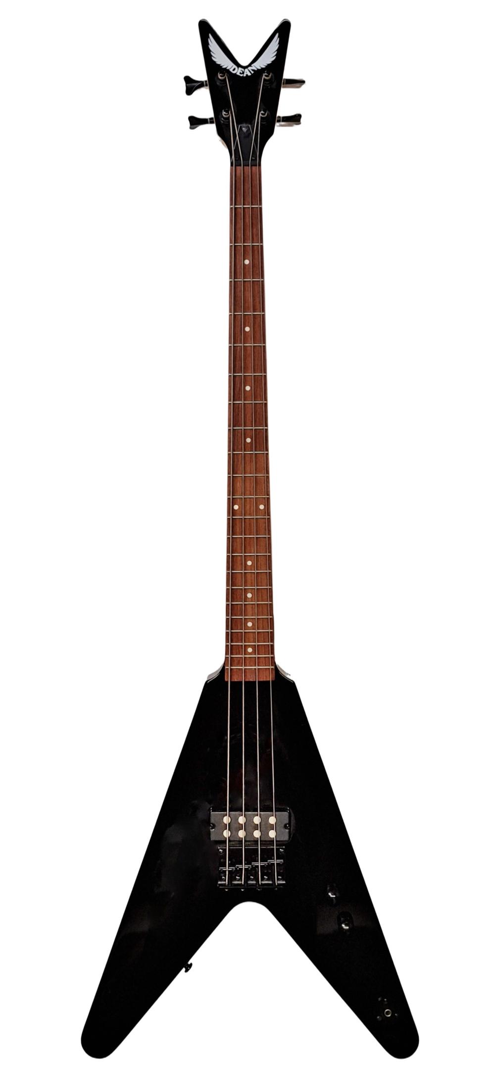 Lot - Dean Flying V Metalman 4-String Standard Black Bass Guitar w ...