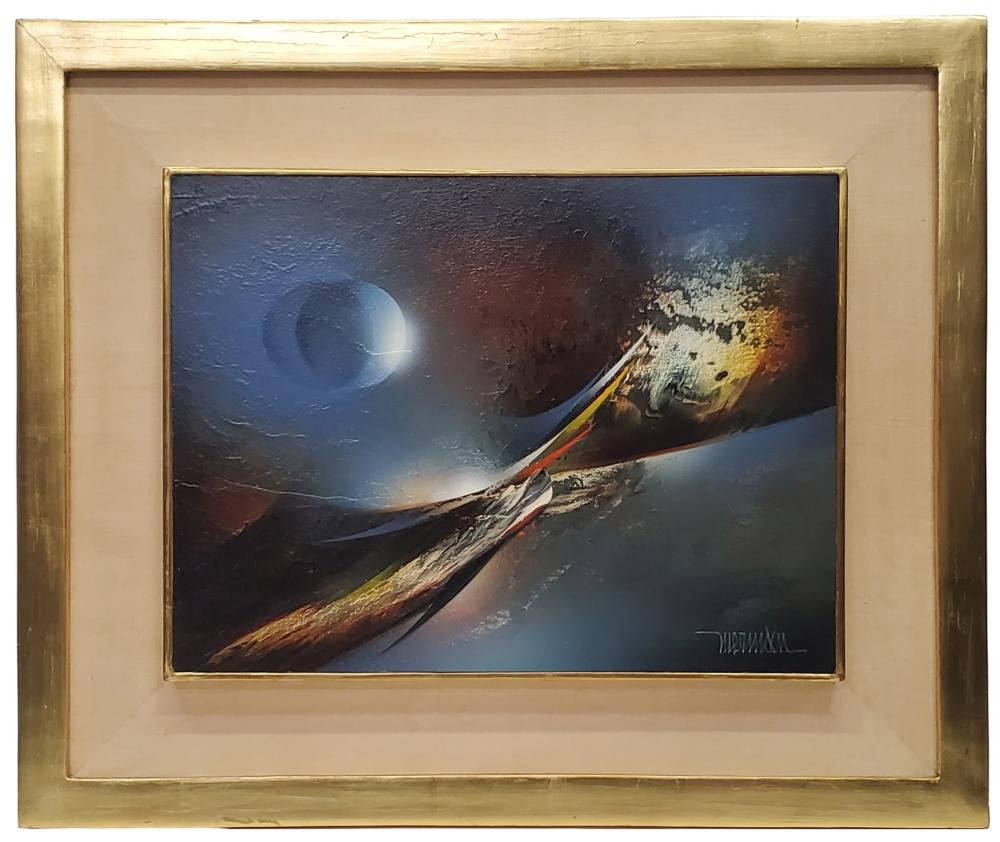 Lot - Leonardo Nierman Eclipse Acrylic on Museum Board 15.75 x 11.75 ...