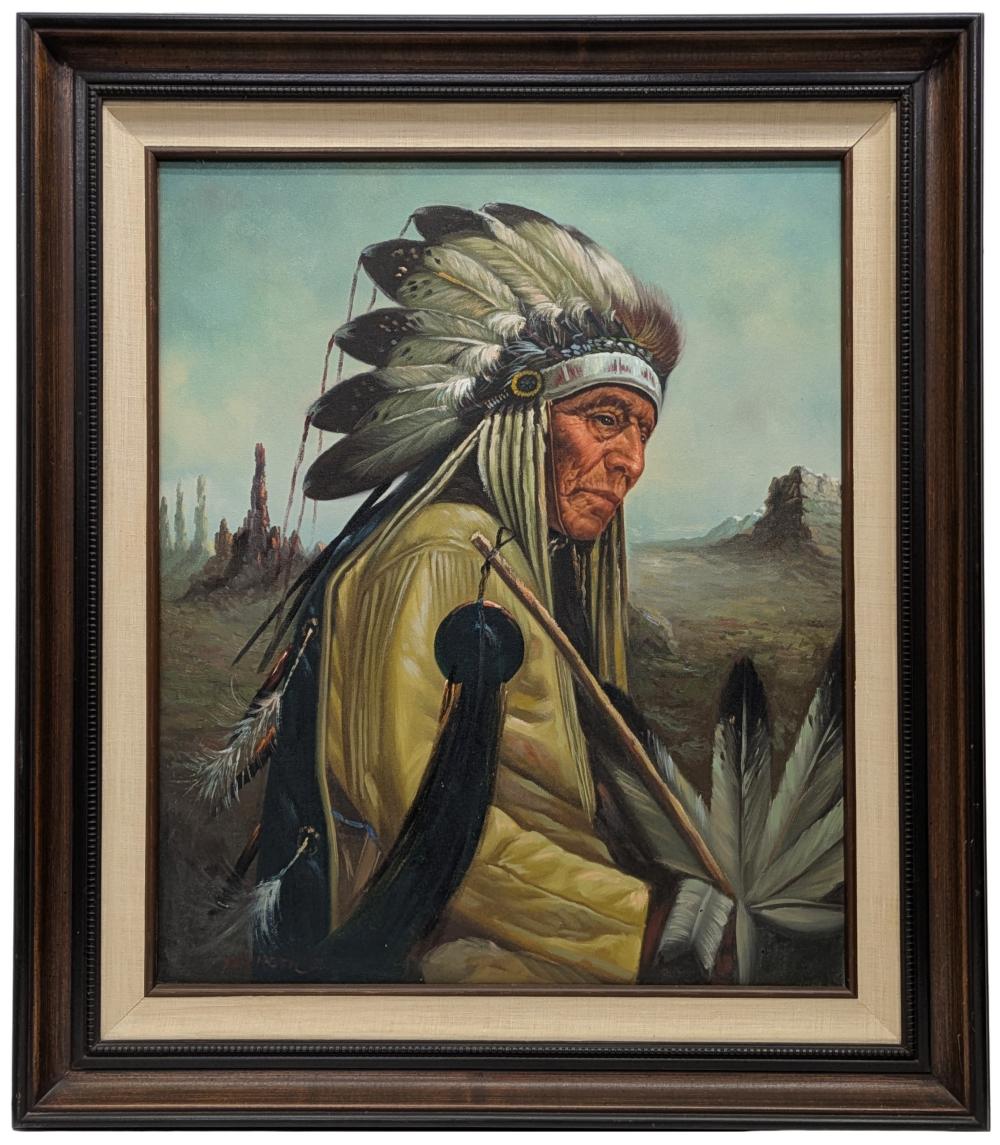 Lot - Original Kenneth Su (1901-2000) Native American Portrait 20 x 24 ...