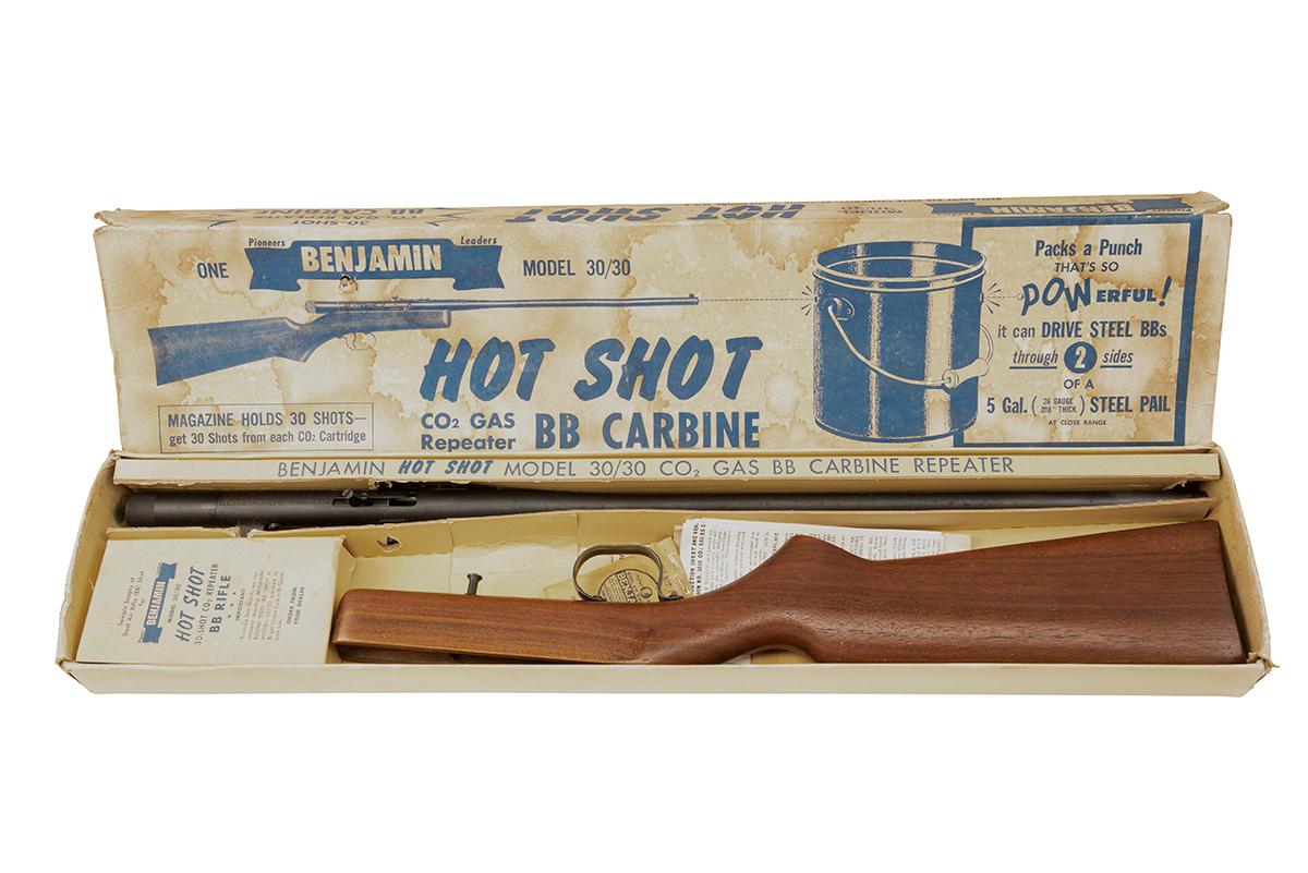Bid Now: A BOXED .175 (BB) CO2-POWERED BENJAMIN '30-30 HOT SHOT' AIR ...