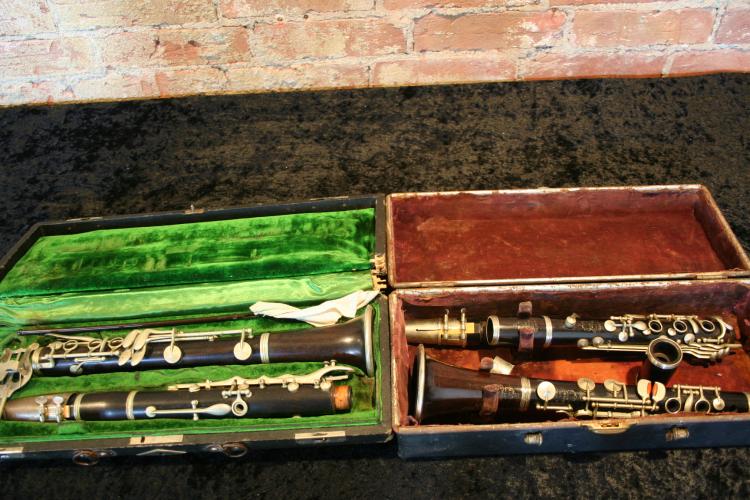 Lot - (2) Early Wood Clarinets For Repair