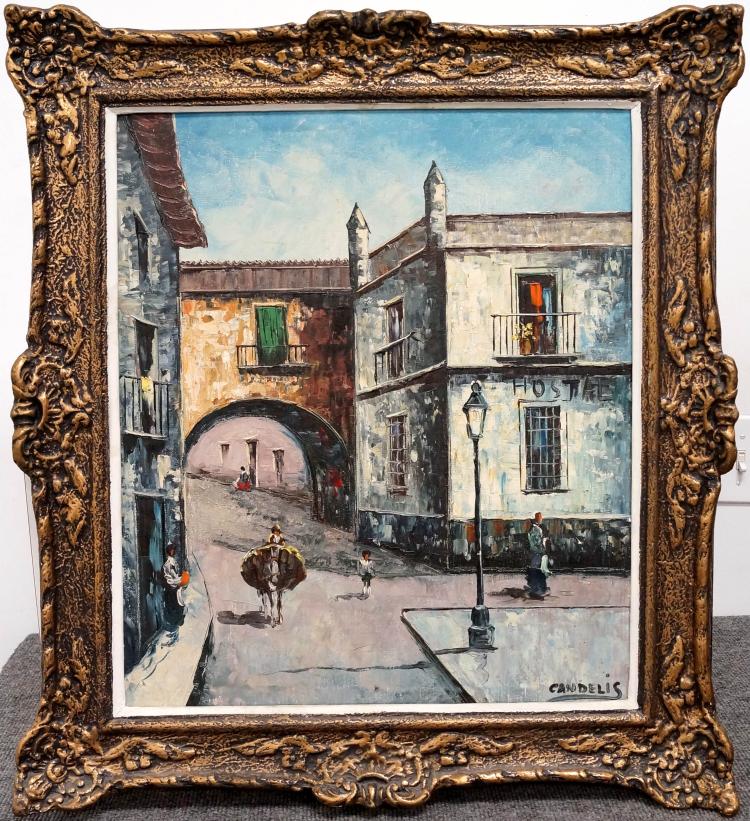 Sold at Auction: GUY CANDELIS (SPANISH 20TH CENTURY), OIL ON CANVAS ...