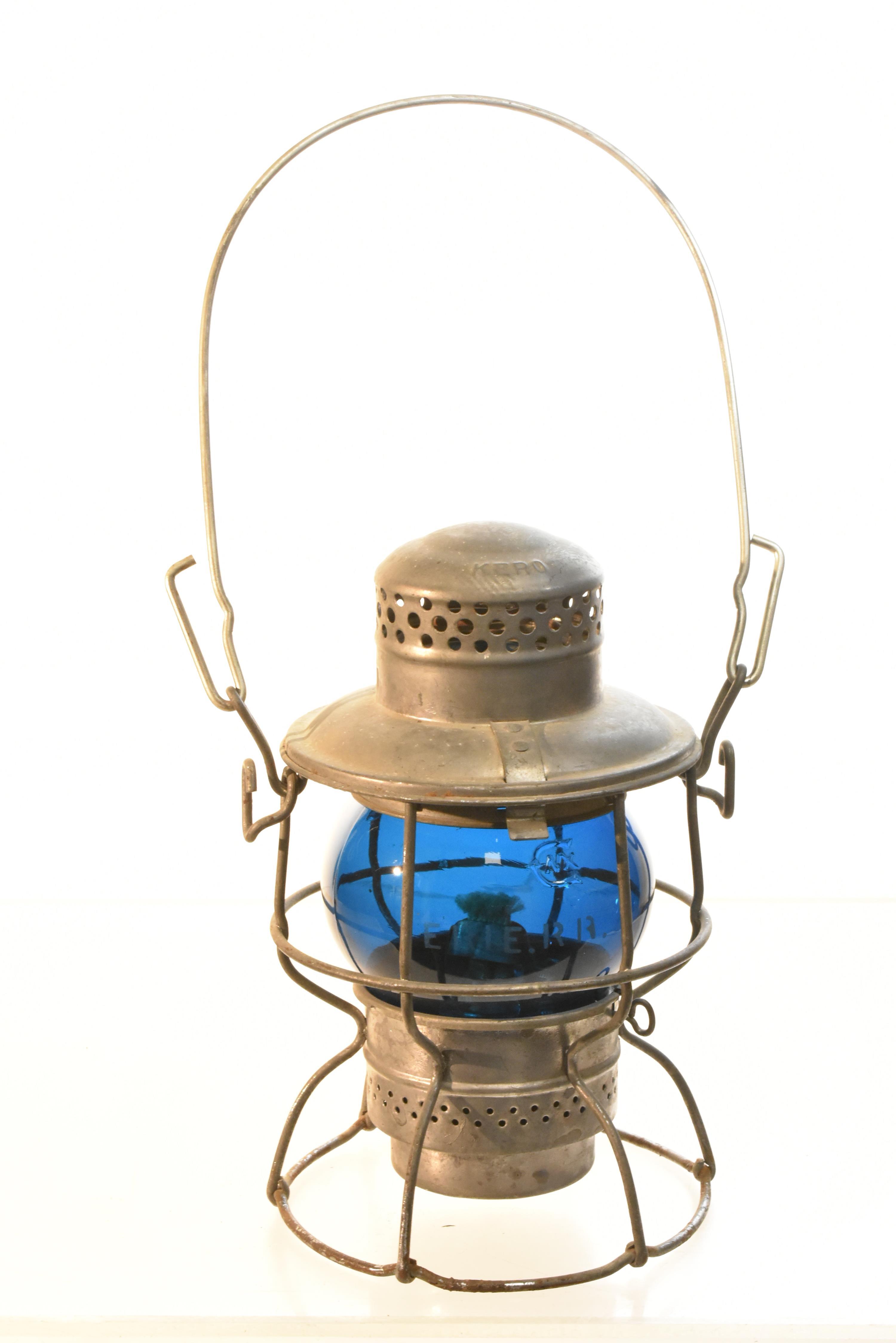 Erie Railroad Lantern with Blue Globe