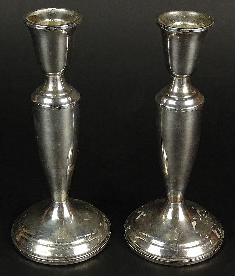 Sold Price: Pair Towle Sterling Silver Weighted Candlesticks. Signed ...