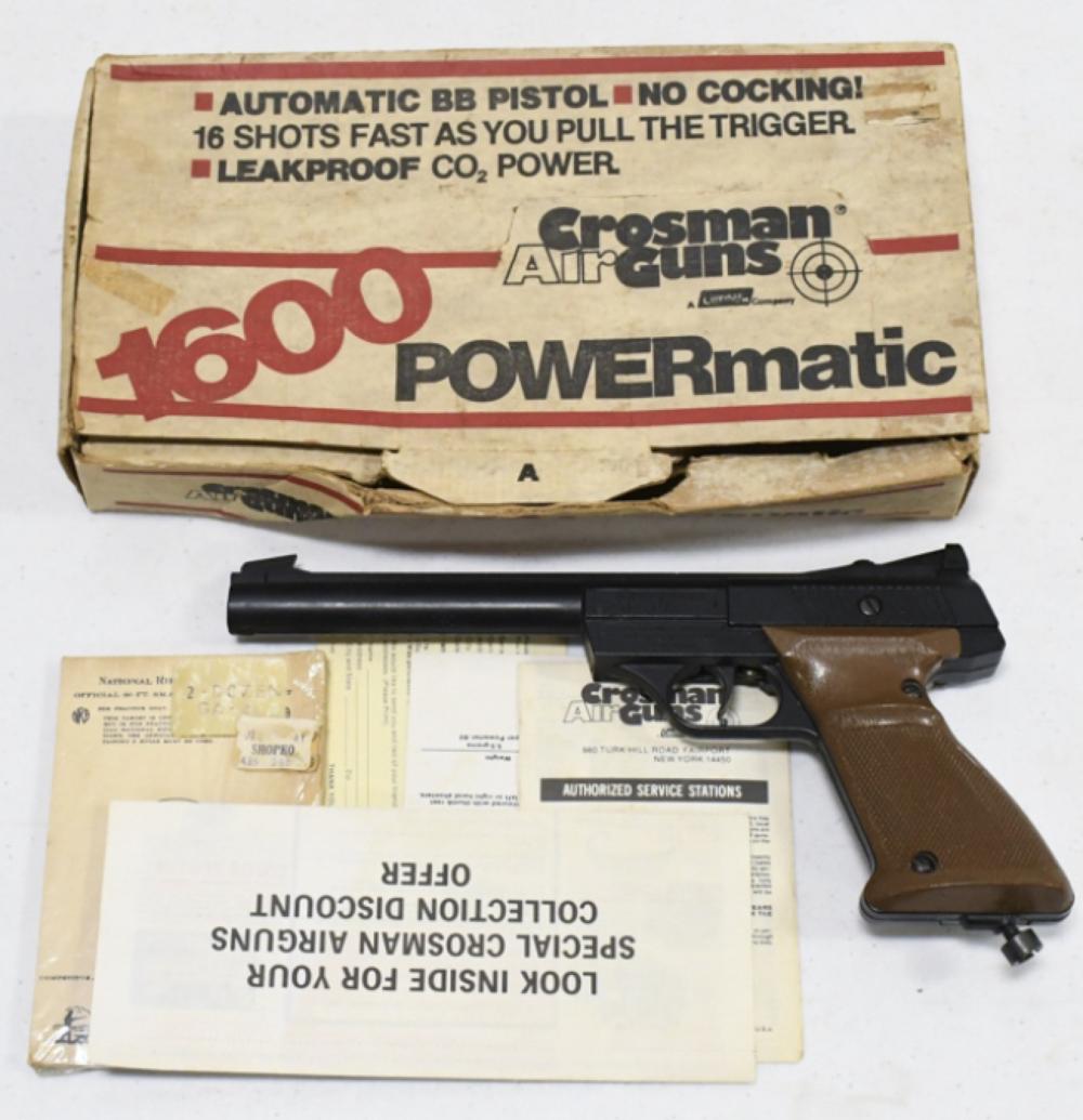 Sold Price: Vintage Crosman 1600 Powermatic Air Pistol w Box - April 5 ...