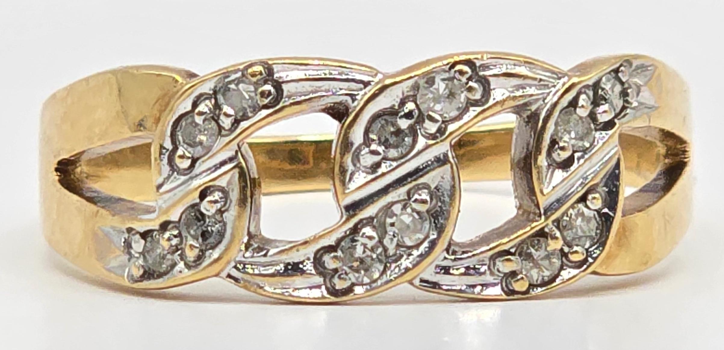 At Auction: 10K Yellow Gold Diamond Link Band