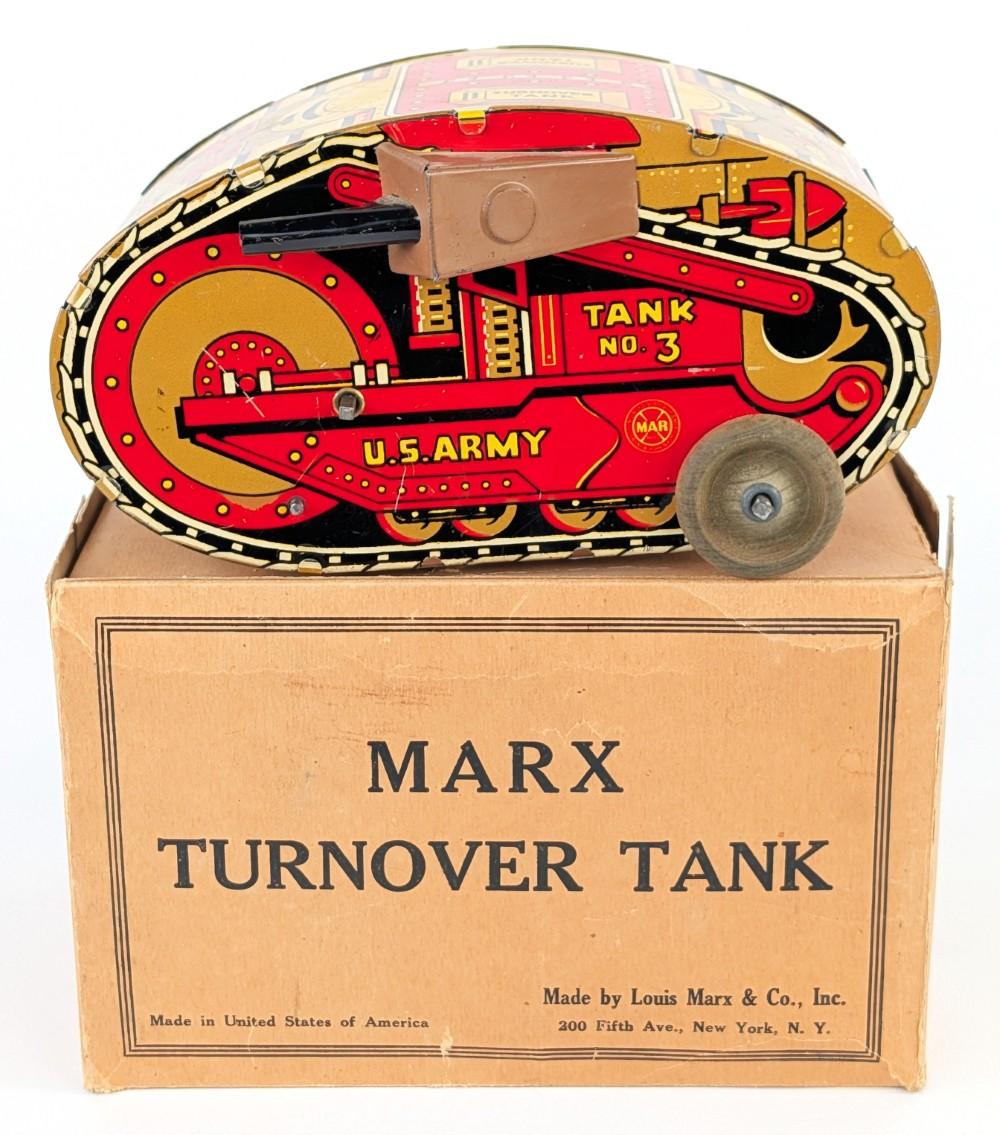 Sold at Auction: Marx Tin Windup Turnover Tank w/ Box