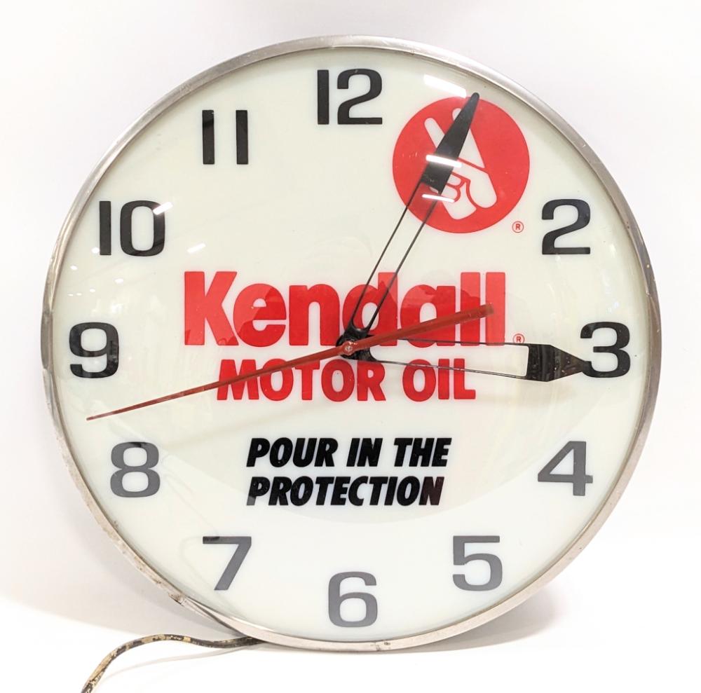At Auction: Vintage Telechron Kendall Motor Oil Lighted Clock